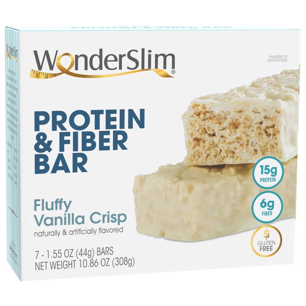 WonderSlim Protein & Fiber Bar, Fluffy Vanilla Crisp, 15g Protein, 7g ...