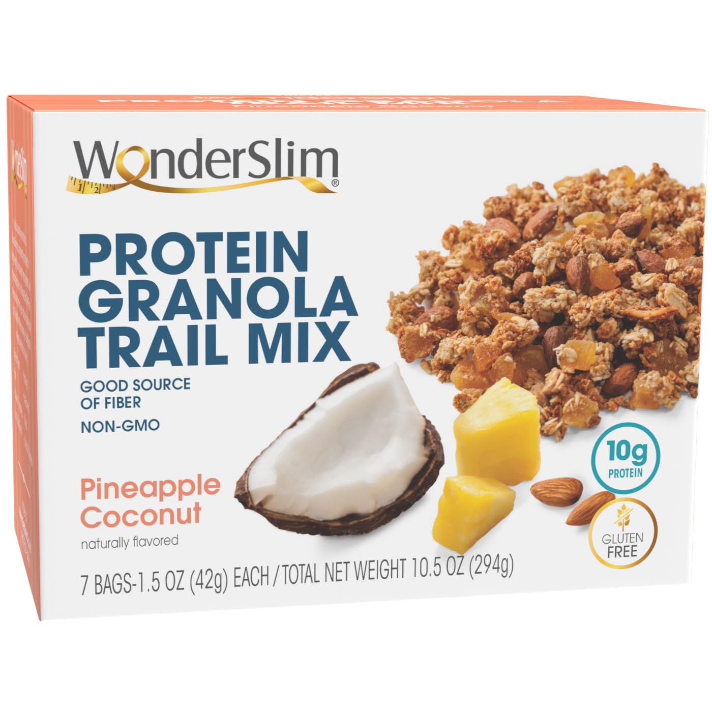 WonderSlim Protein Granola Trail Mix, Pineapple Coconut, 10g Protein ...