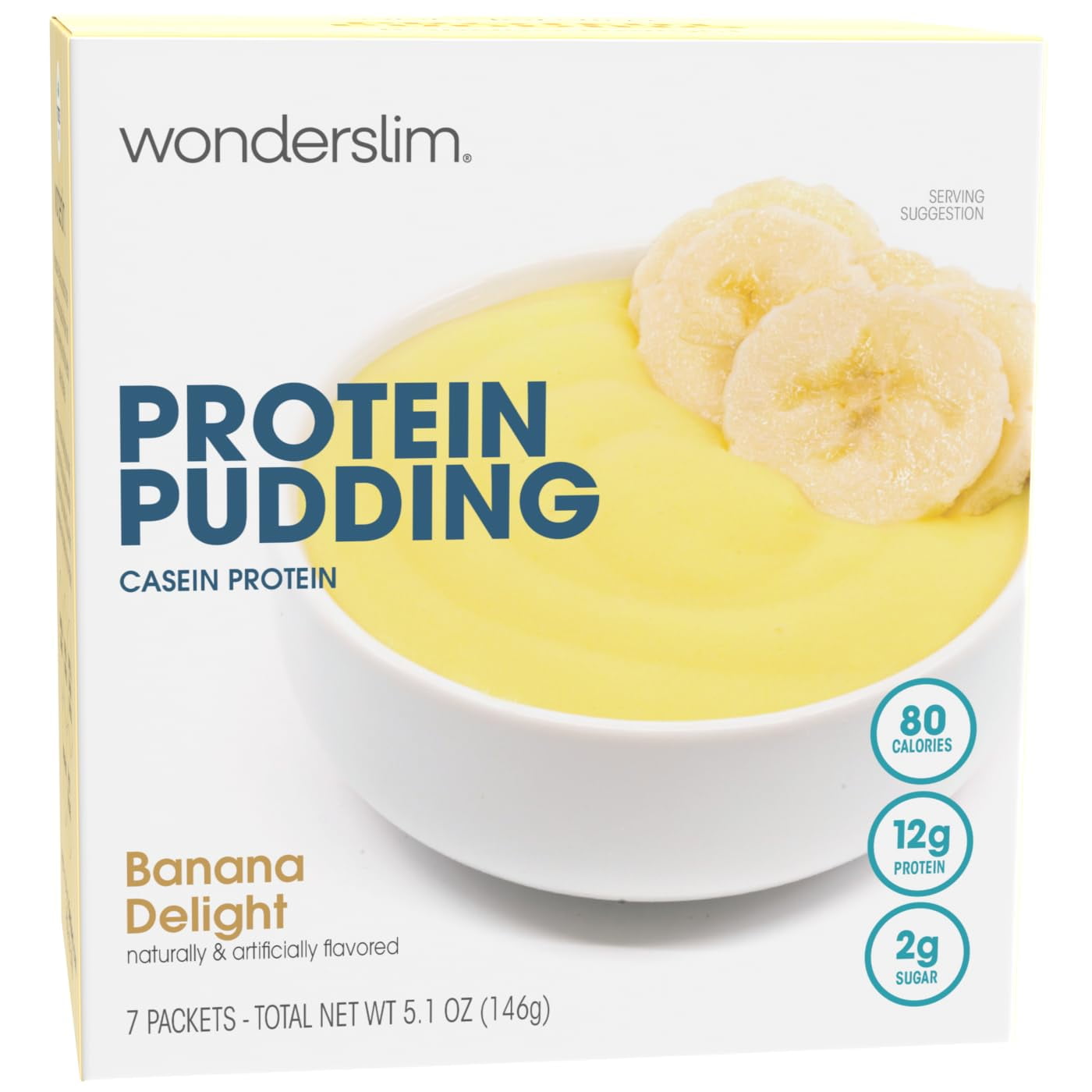WonderSlim Protein Pudding, Banana GGA1 Delight, Gluten Free, Low Carb ...