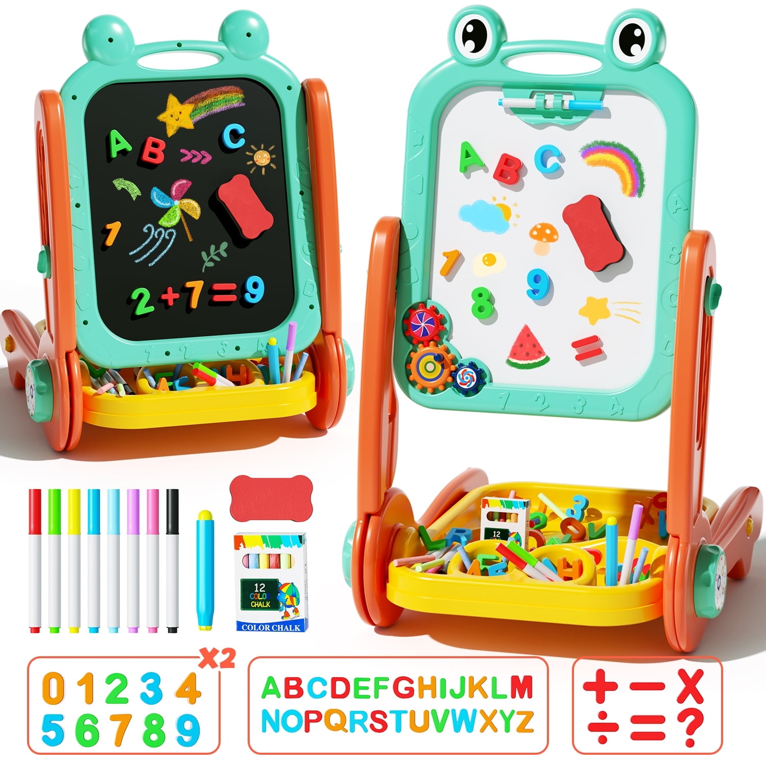 WonderStone 4-in-1 Portable & Adjustable Easel Stand Toy for Ages 2-4 ...