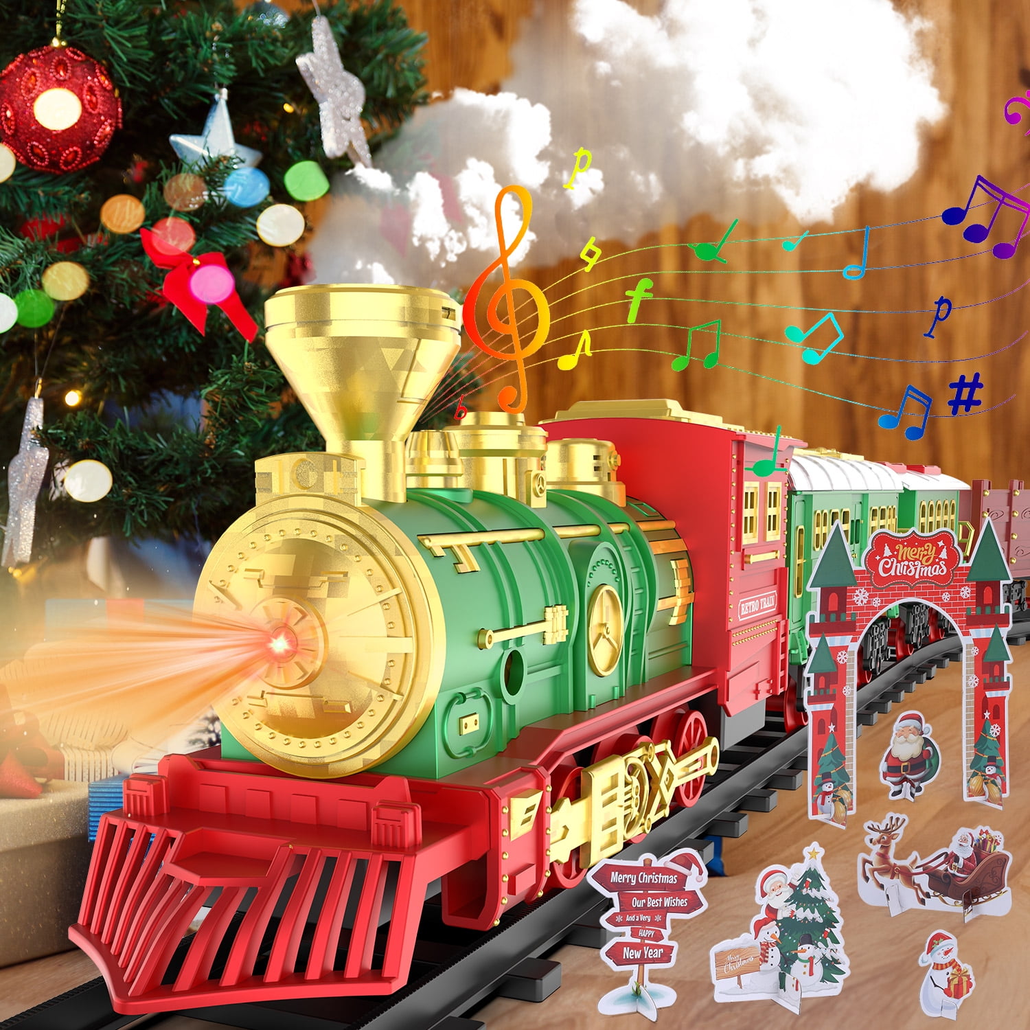 WonderStone Electric Trains Set with Lights & Music, Classical Cargo ...