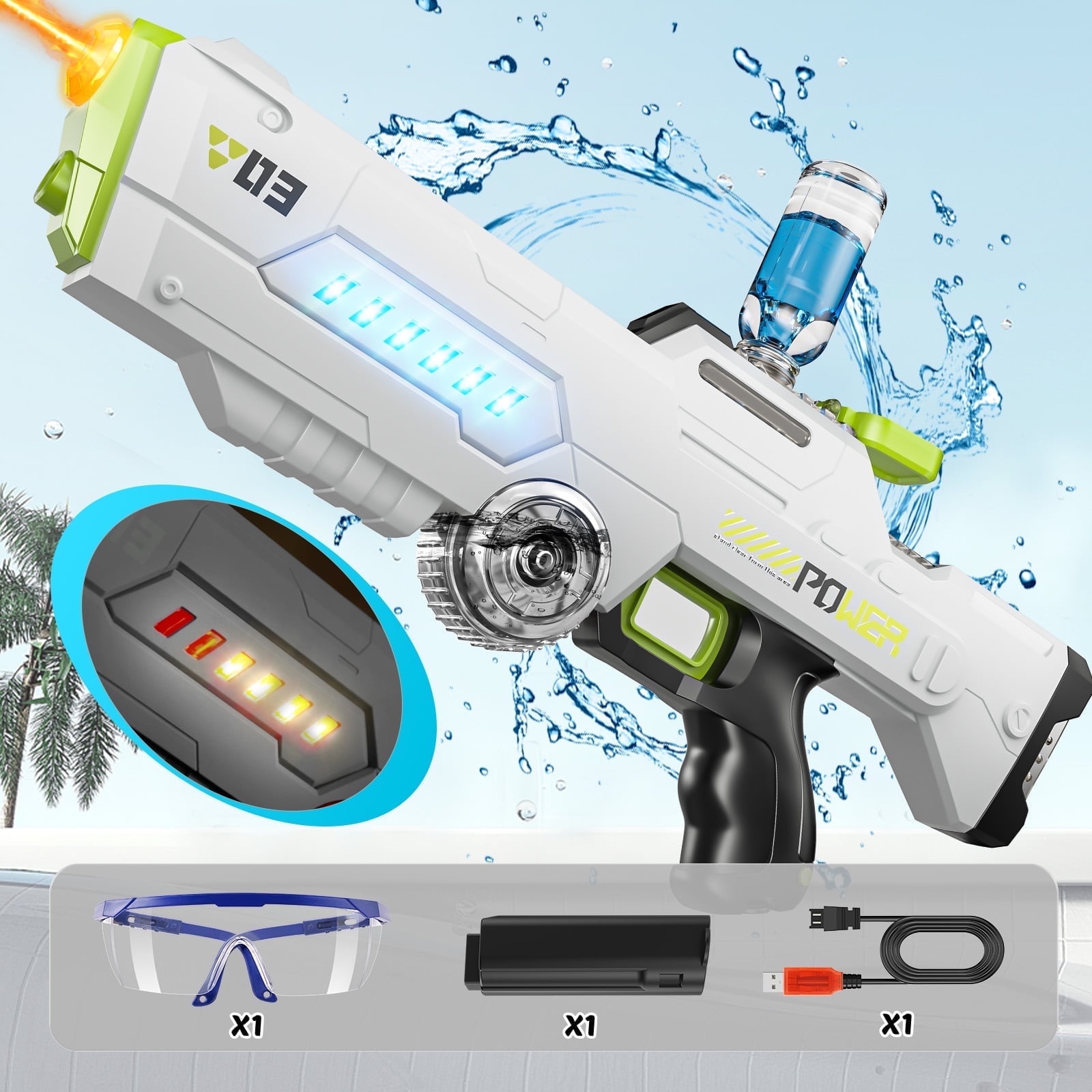 WonderStone Electric Water Blaster for Adults, Automatic Waterproof ...