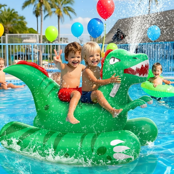 WonderStone Pool Floats, Inflatable Dinosaur Large Rideable Water ...