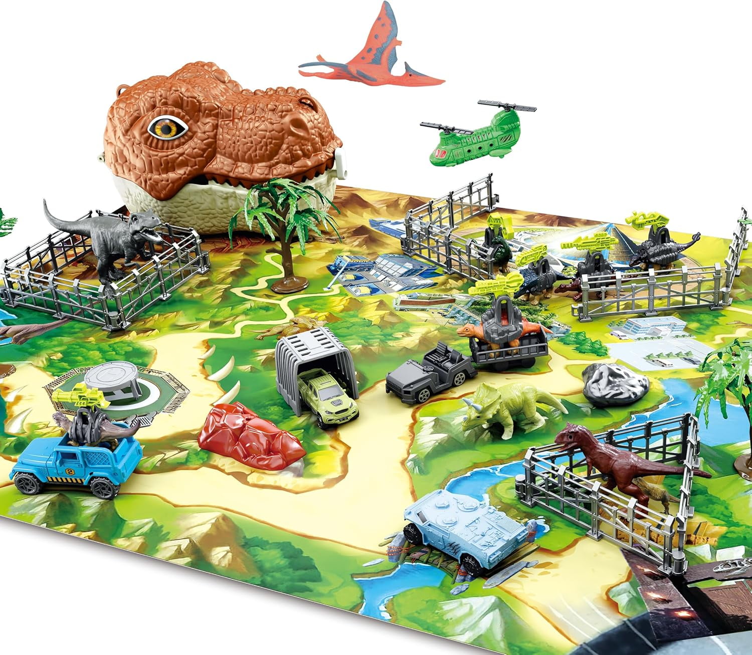 49 Pcs Military Jurassic Dinosaurs Toy Figures w/Storage - Walmart.com