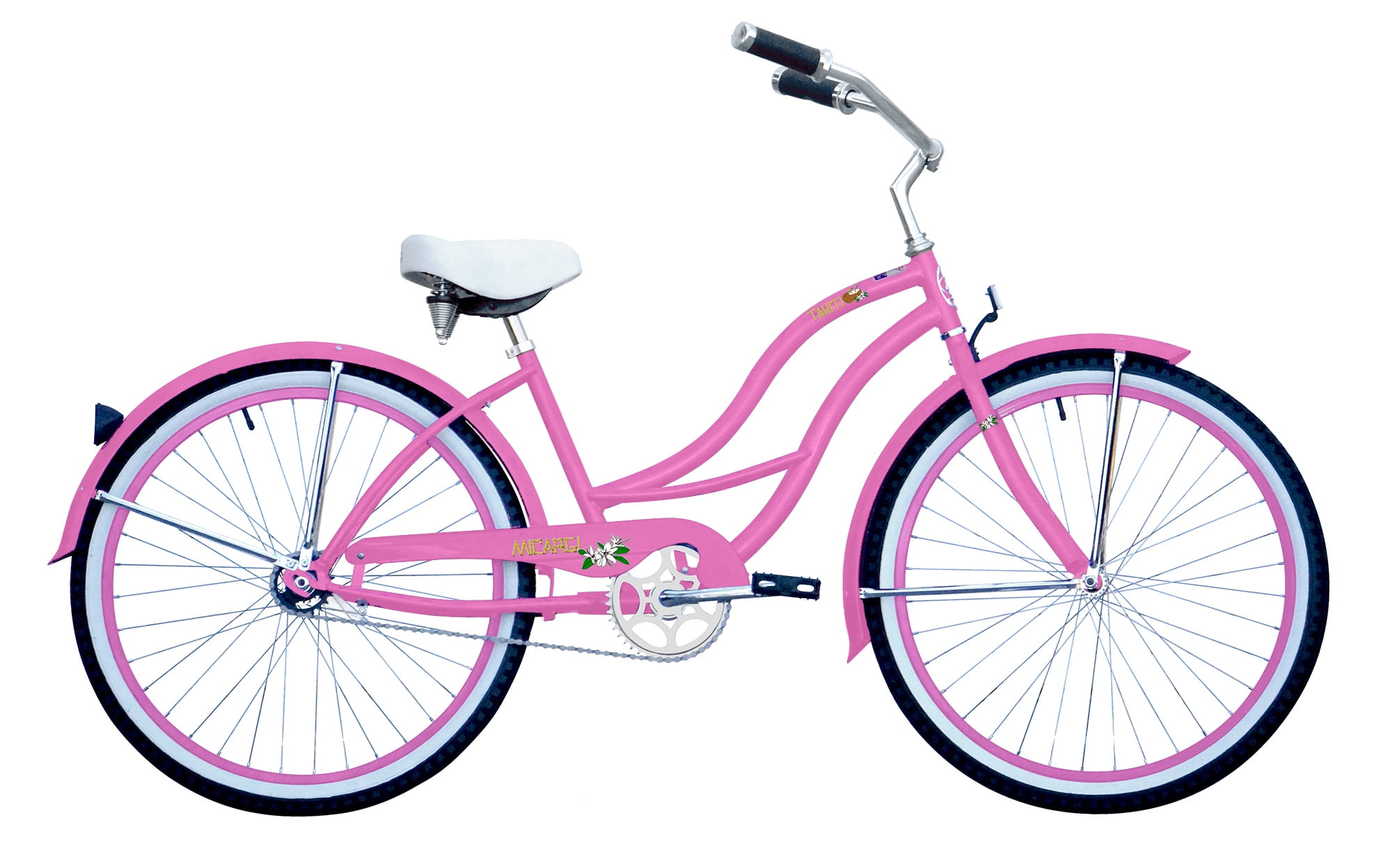 Free Shipping! Wonder Wheels 26 Beach Cruiser Coaster Brake Pink Rims ...