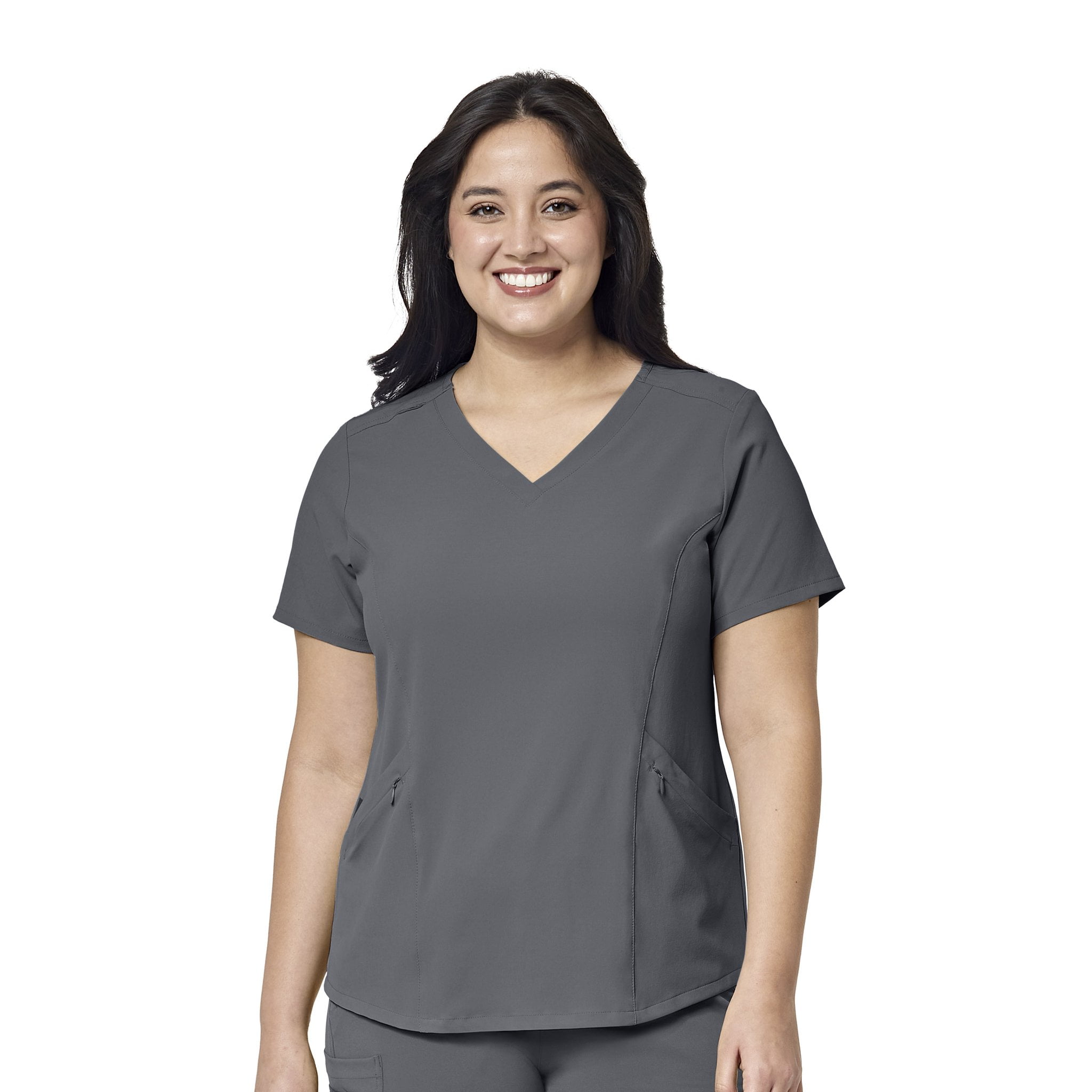 WonderWink RENEW Women's 6134 V-Neck Scrub Top Pewter Large - Walmart.com