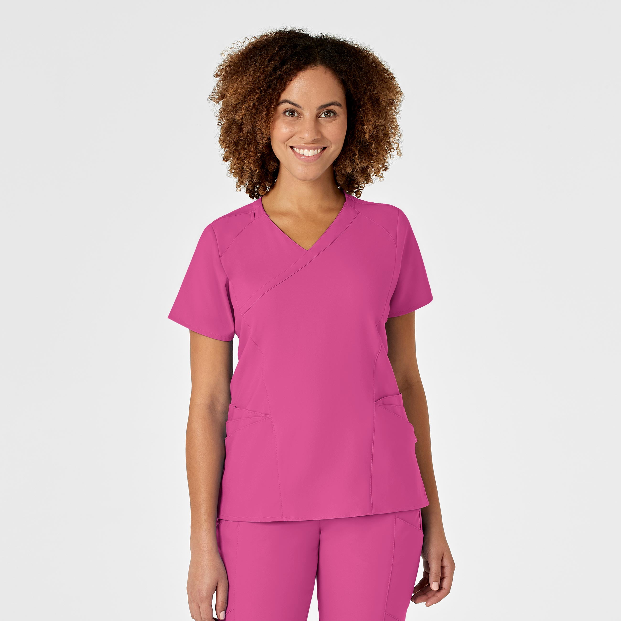 WonderWink W123 6455-Women's Mock Wrap Scrub Top - Walmart.com