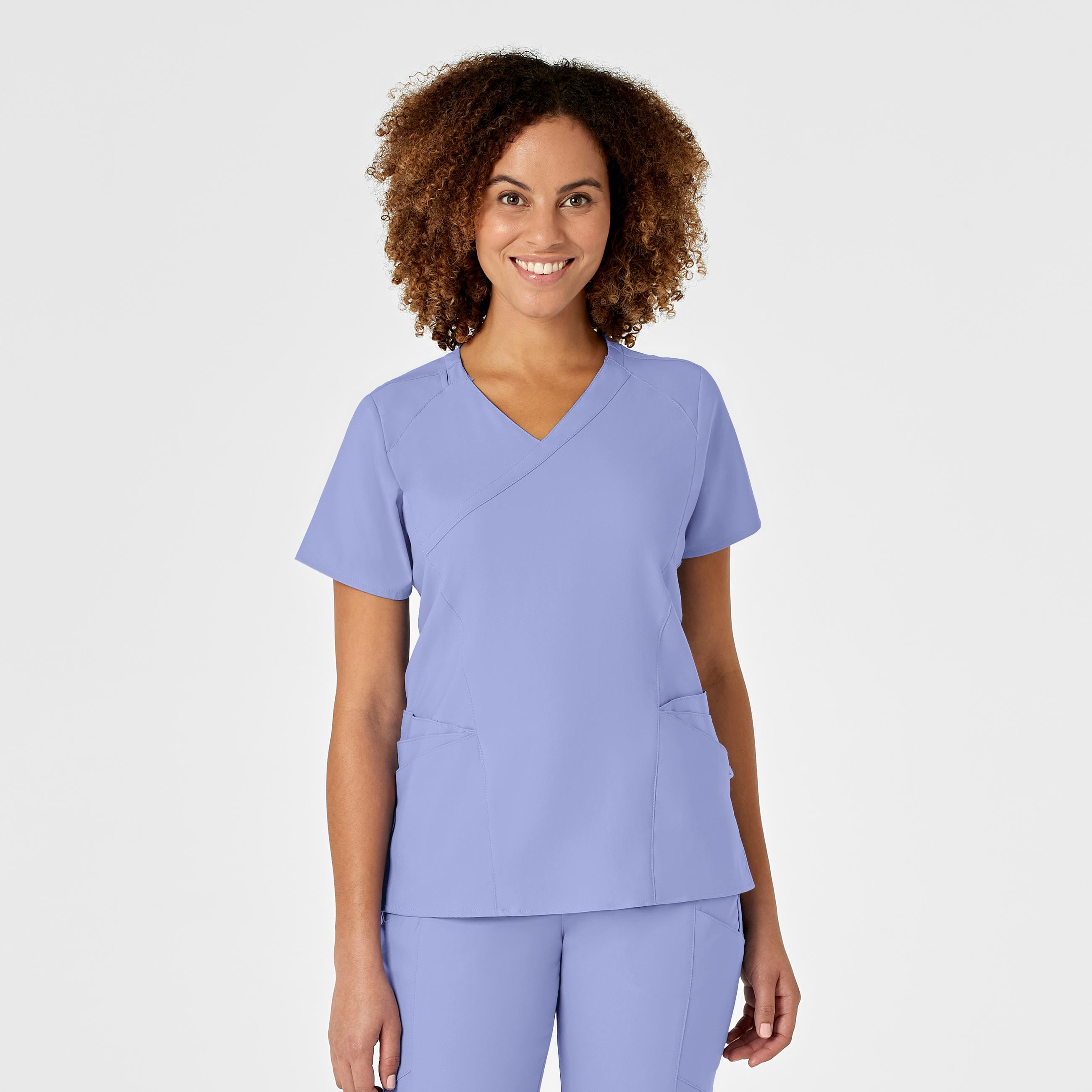WonderWink W123 6455-Women's Mock Wrap Scrub Top - Walmart.com