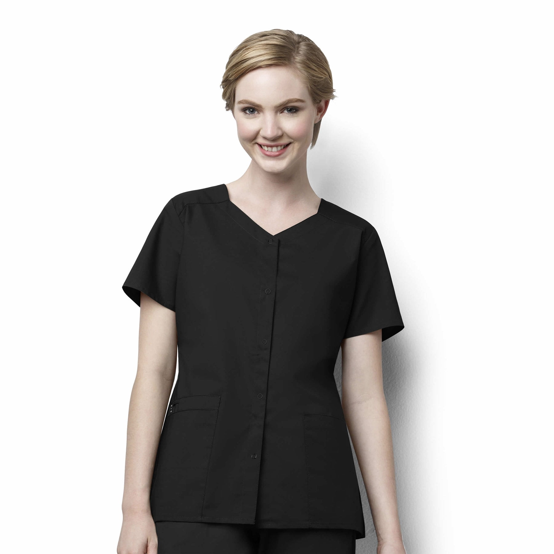 WonderWink WonderWORK 200-Women's Short Sleeve Snap Front Top - Walmart.com
