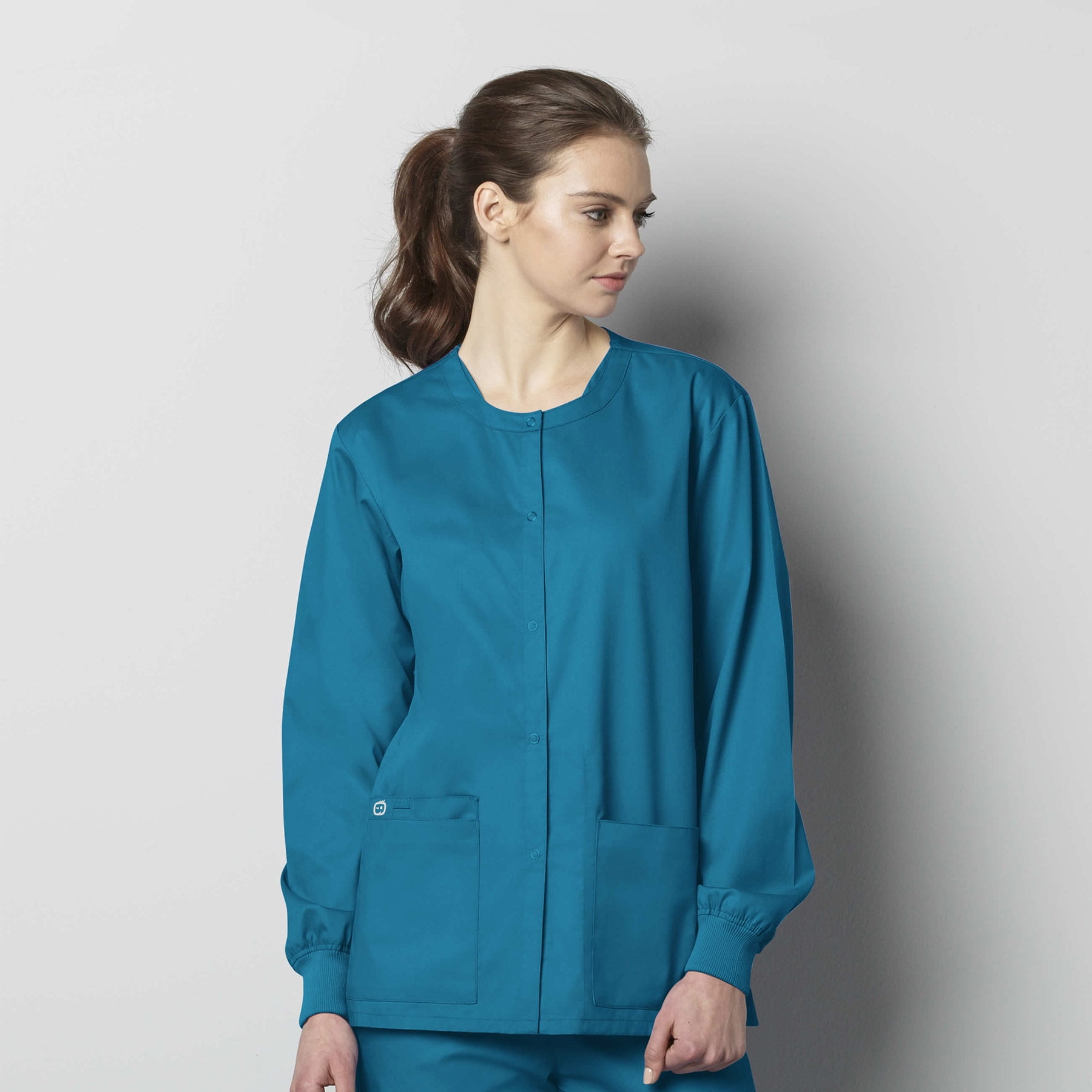 WonderWink WonderWORK 800-Unisex Snap Front Scrub Jacket - Walmart.com
