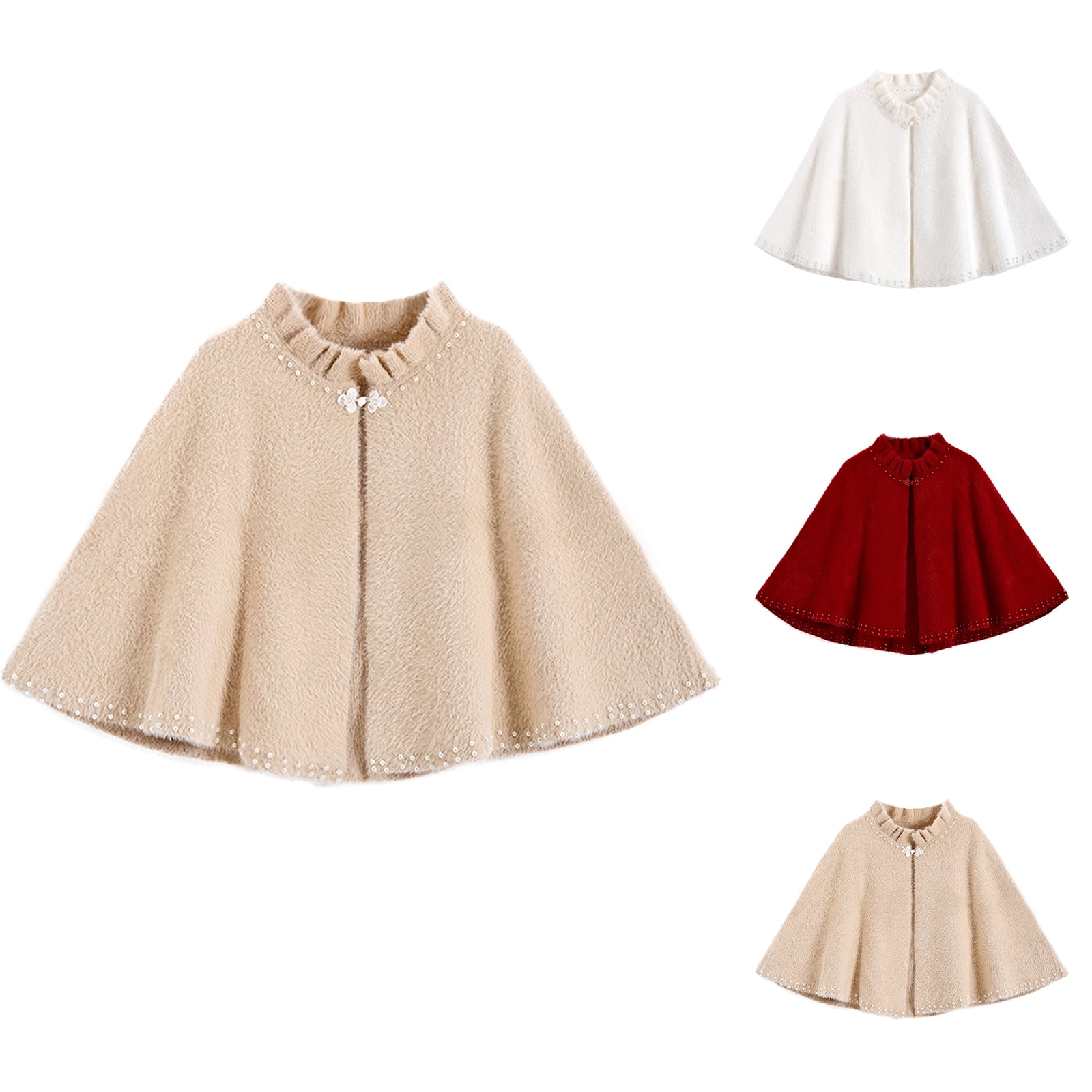WonderWiz Women's Winter Wedding Faux Fur Wraps Shawls Cardigan Poncho ...