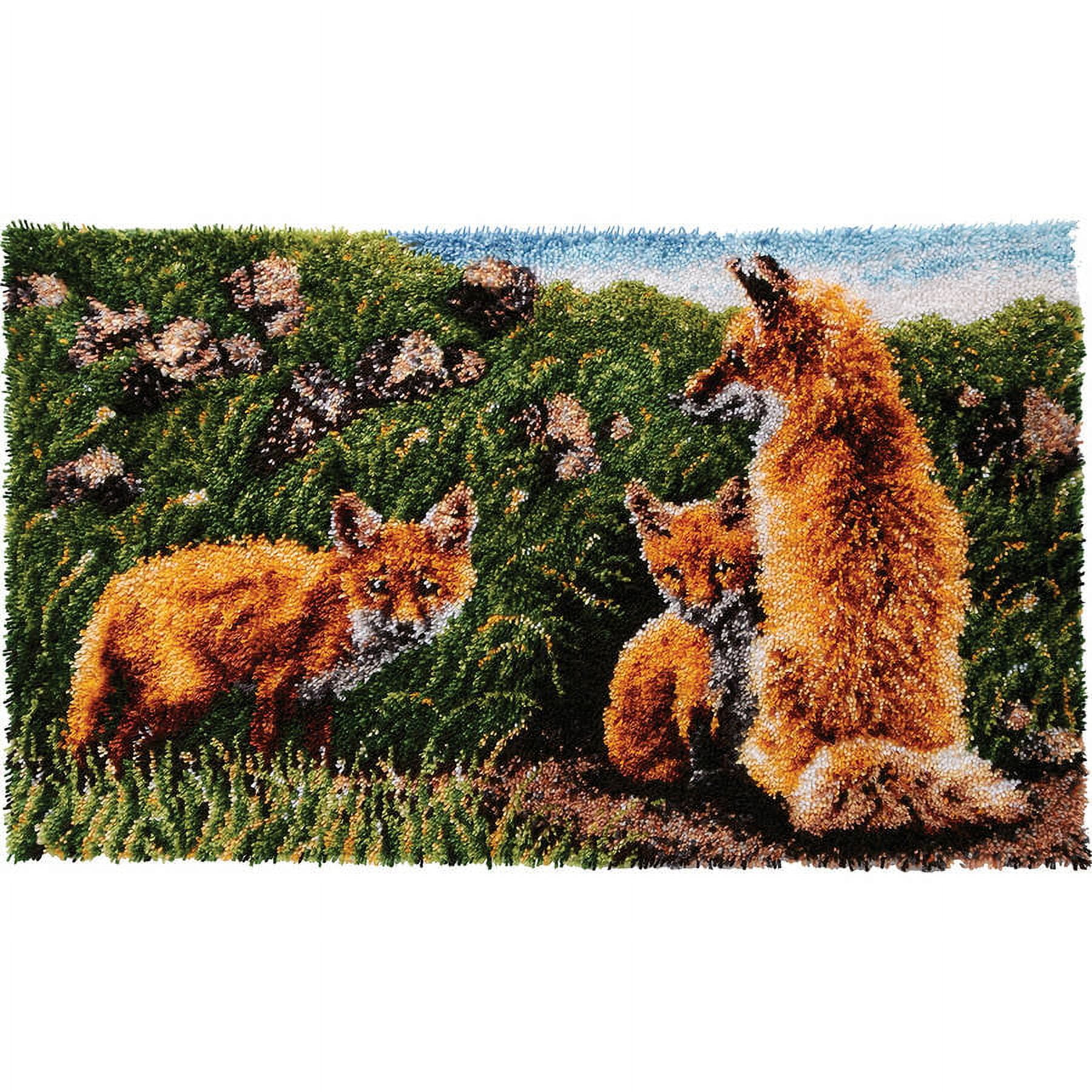 Wonderart Classic Latch Hook Kit 30 Inch X 50 Inch-Fox Family - Walmart.com