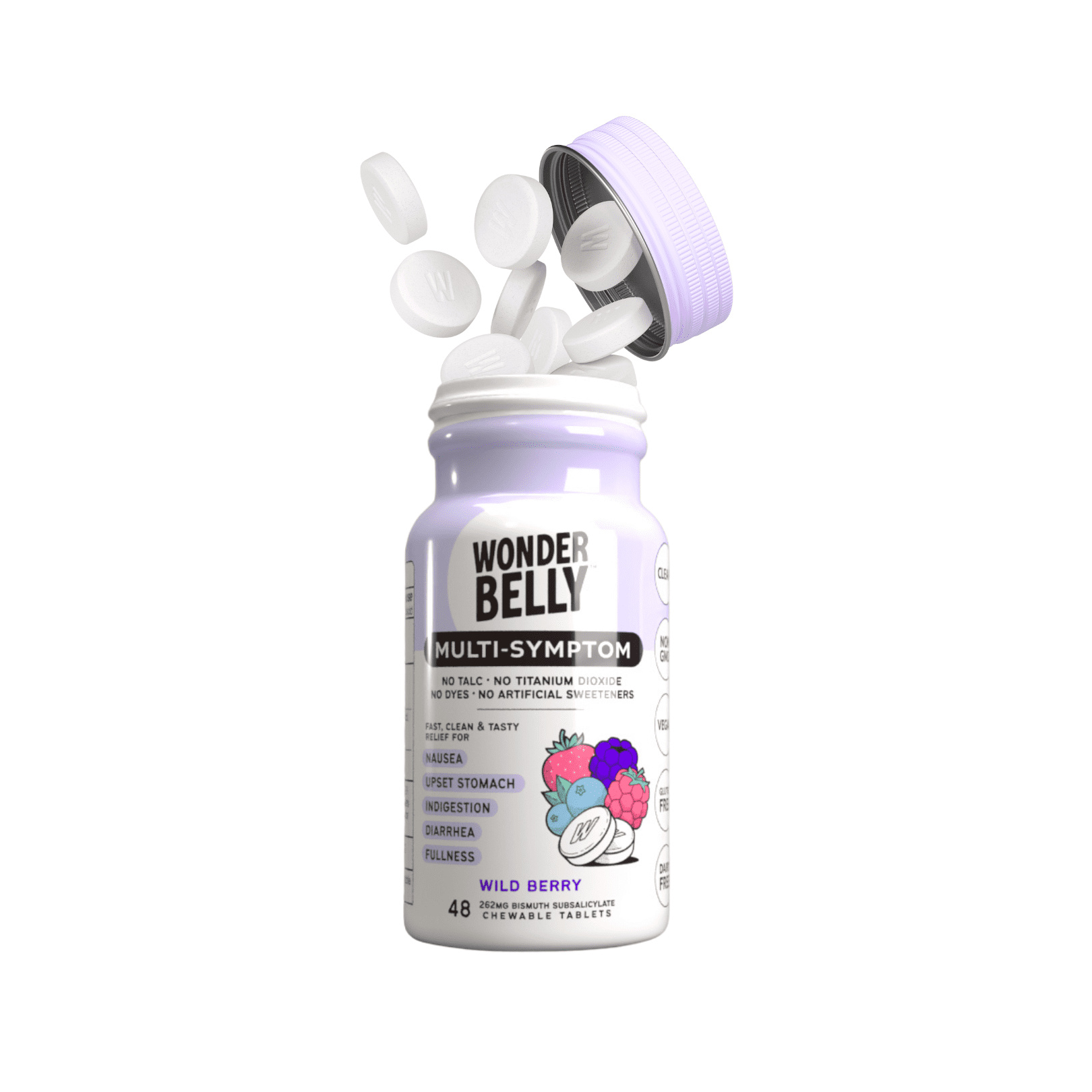 Wonderbelly Bloat and Gas Relief Chewable Tablets, Strawberry Shortcake ...