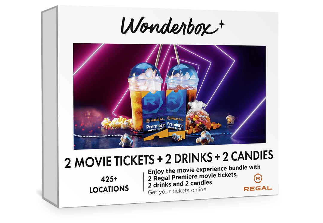 Wonderbox-REGAL Movie Bundle with 2 Tickets, 2 Drinks and 2 Candies ...