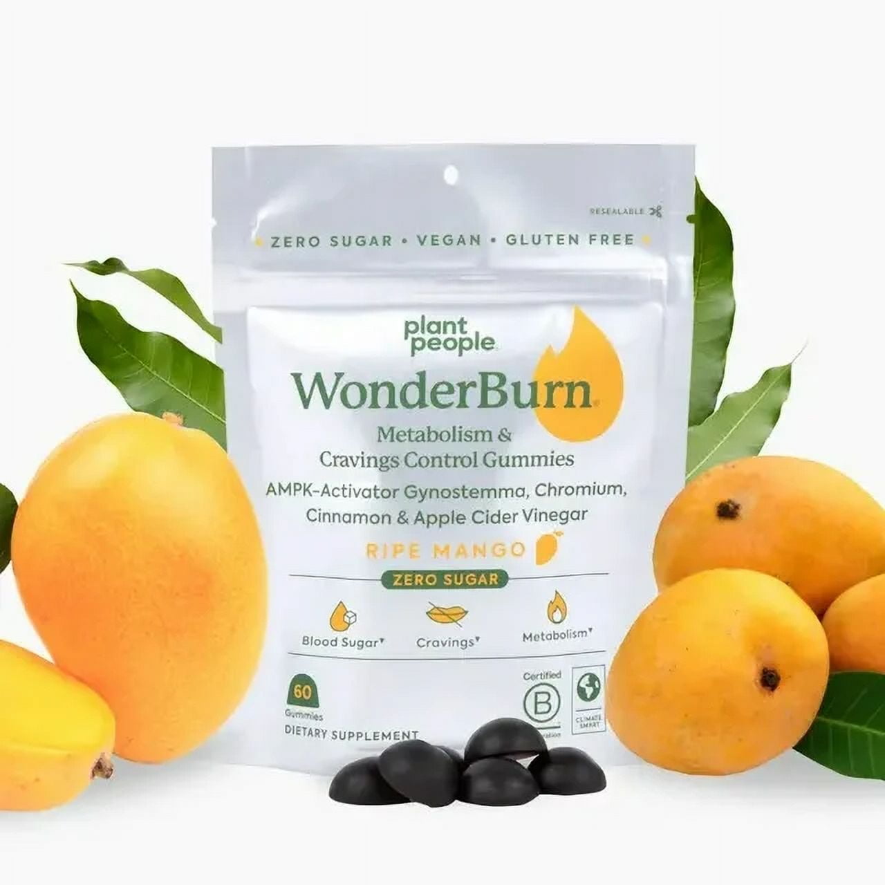 Plant People Wonderburn Mango Gummies - 60 Ct - Walmart.com