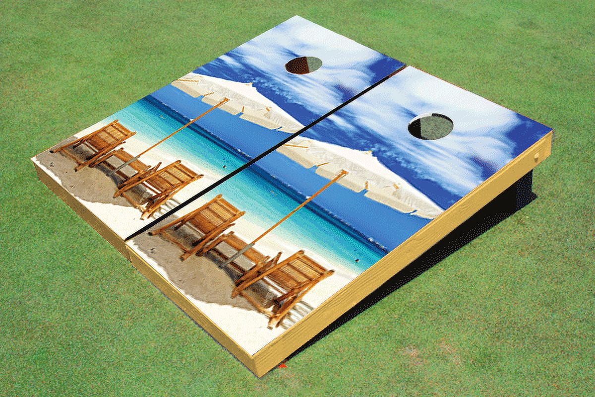 All American Tailgate's Beach Themed Outdoor Cornhole Game Set ...