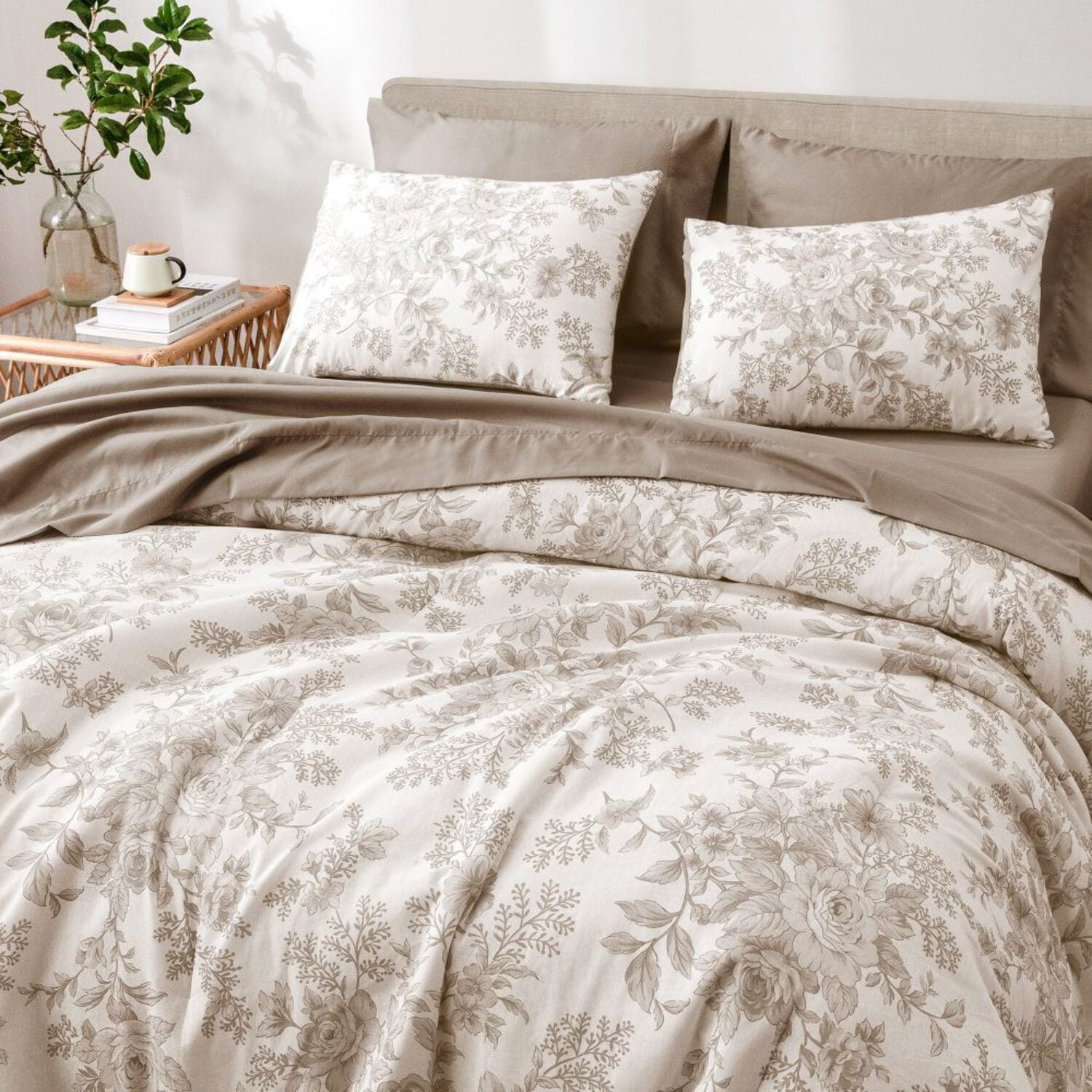 Wonderful Rose Patterned Printed 7-Piece Comforter Set - Walmart.com
