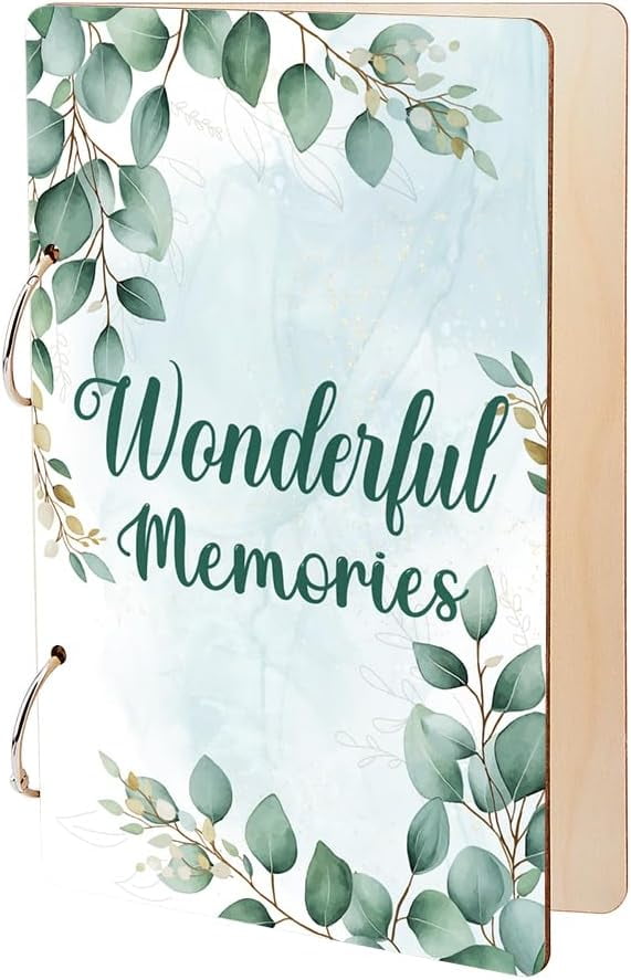 Wonderful Memories Greeting Card Holder Wooden Loose Leaf Binder ...