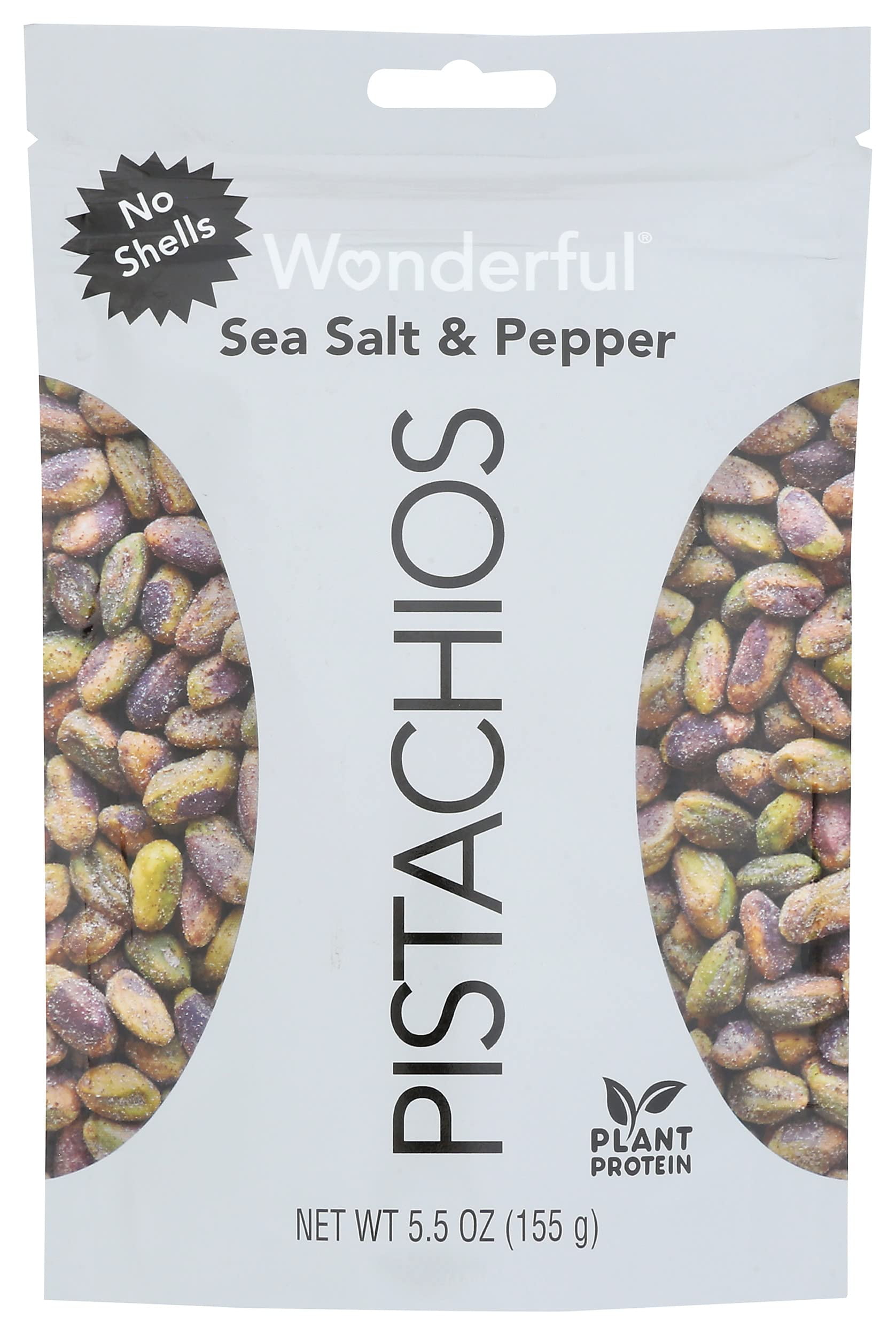 Wonderful Pistachio Sea Salt & Pepper No Shells Pistachios (Pack of 2 ...
