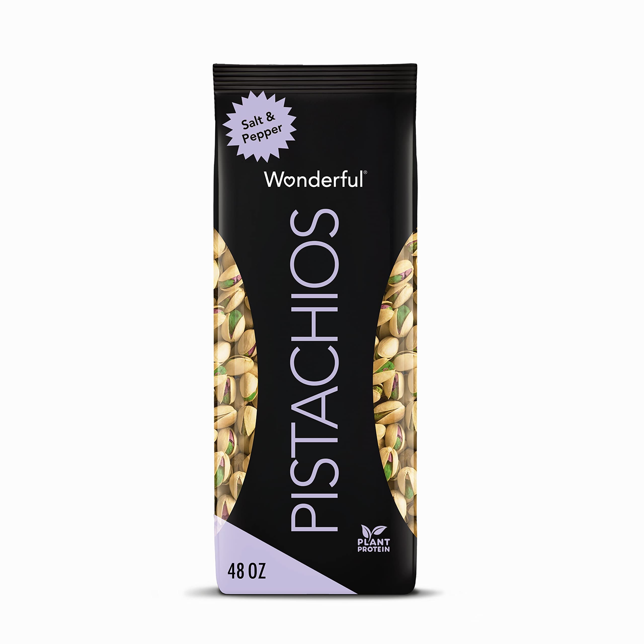 Wonderful Pistachios In Shell, AKF18 Salt & Pepper Flavored Nuts, 48 ...