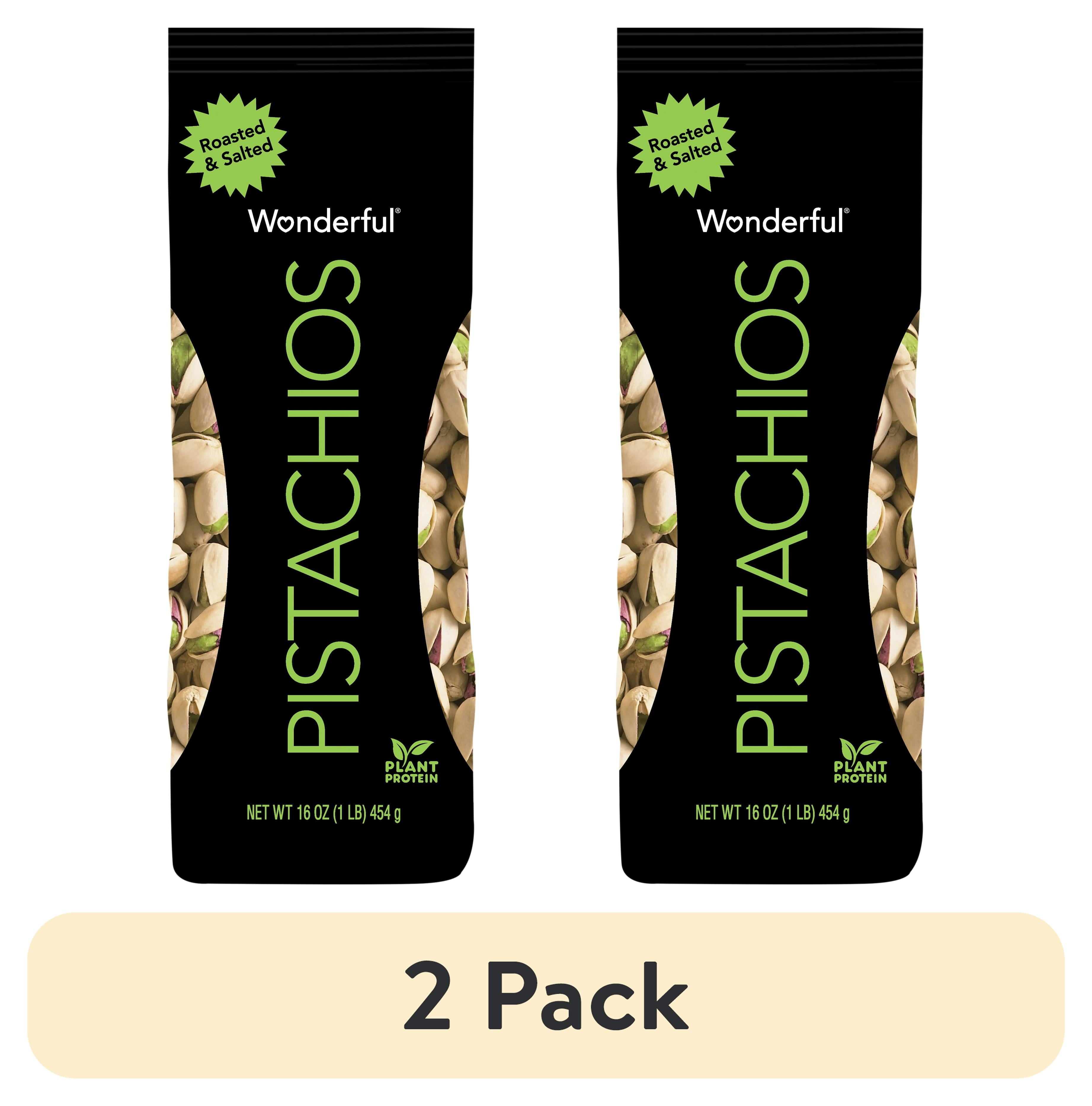 (2 pack) Wonderful Pistachios, In-Shell Roasted & Salted Nuts, 16 Ounce ...