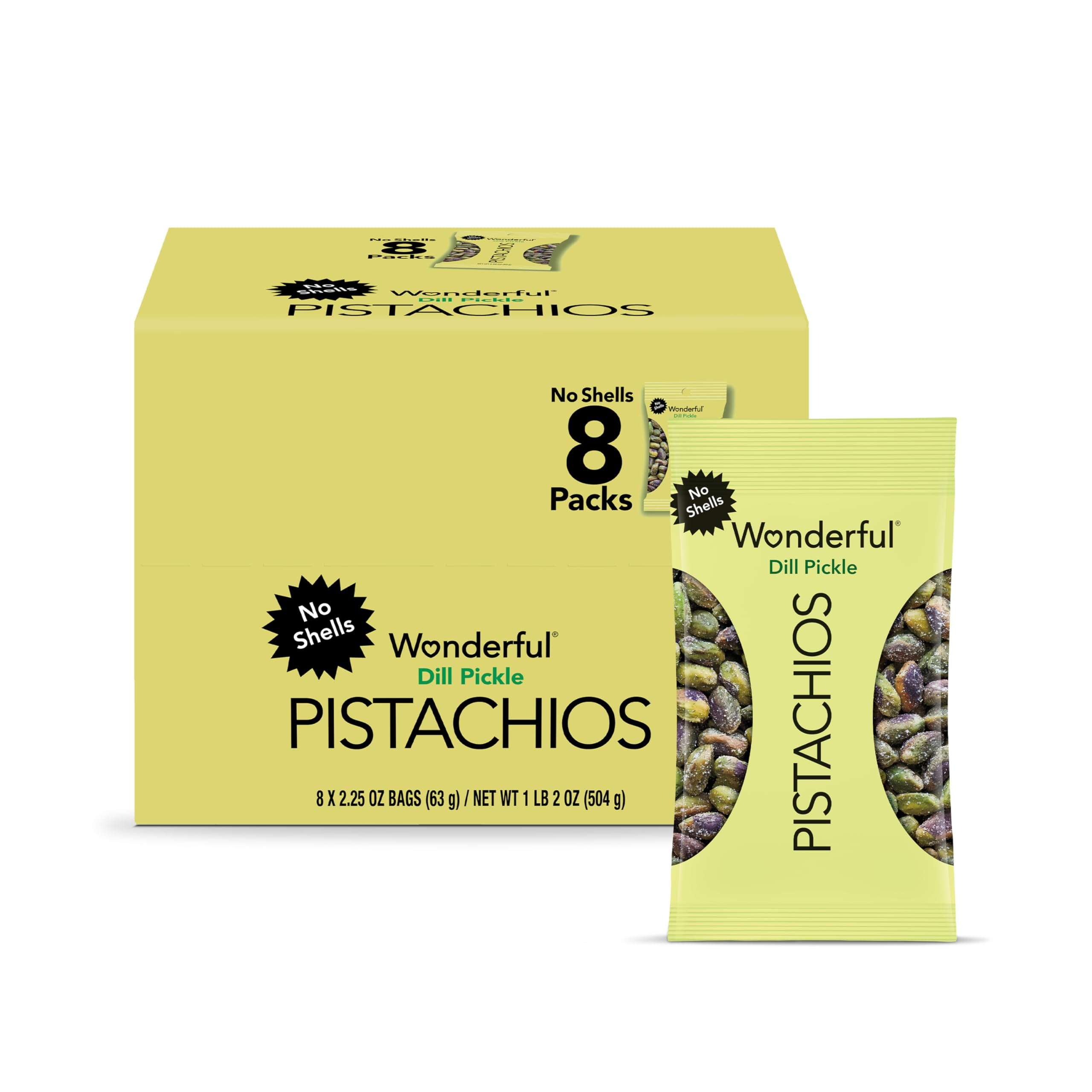 Wonderful Pistachios No Shells, DEF29 Dill Pickle Flavored Nuts, 2.25 ...