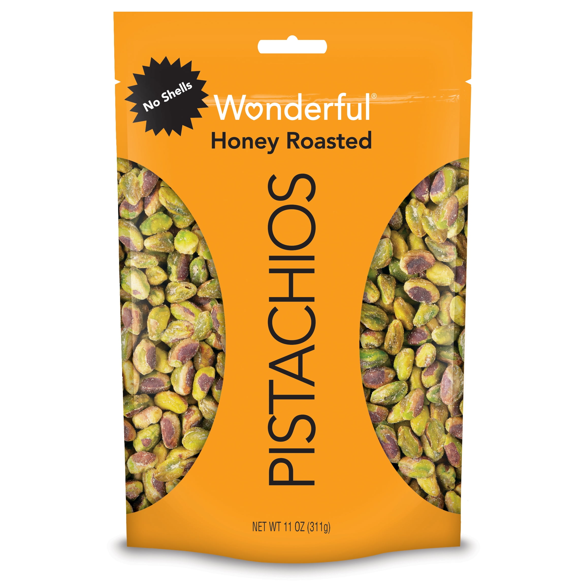 Wonderful Pistachios, No Shells, Honey Roasted, 11 Ounce Resealable ...