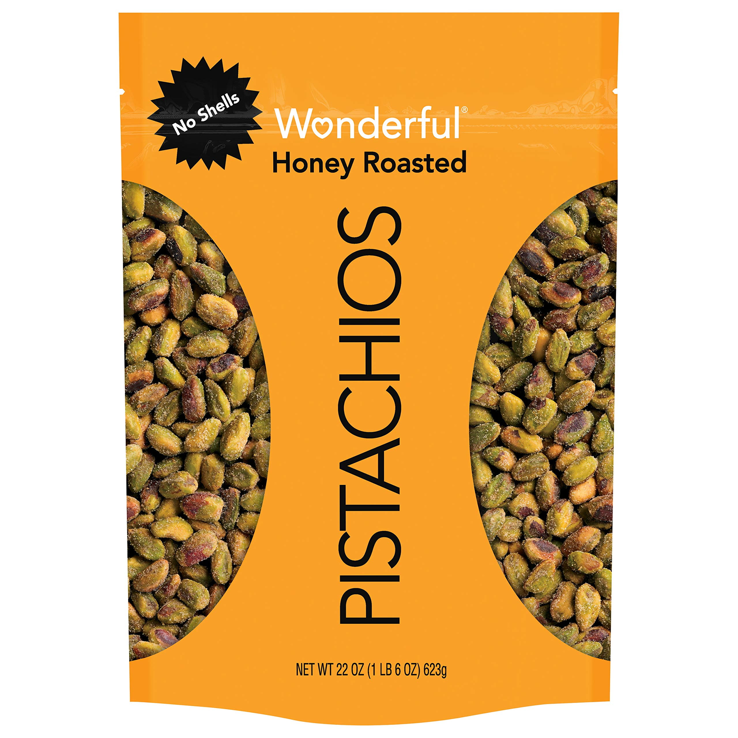 Wonderful Pistachios, No Shells MZF22 Honey Roasted, 22 Ounce ...