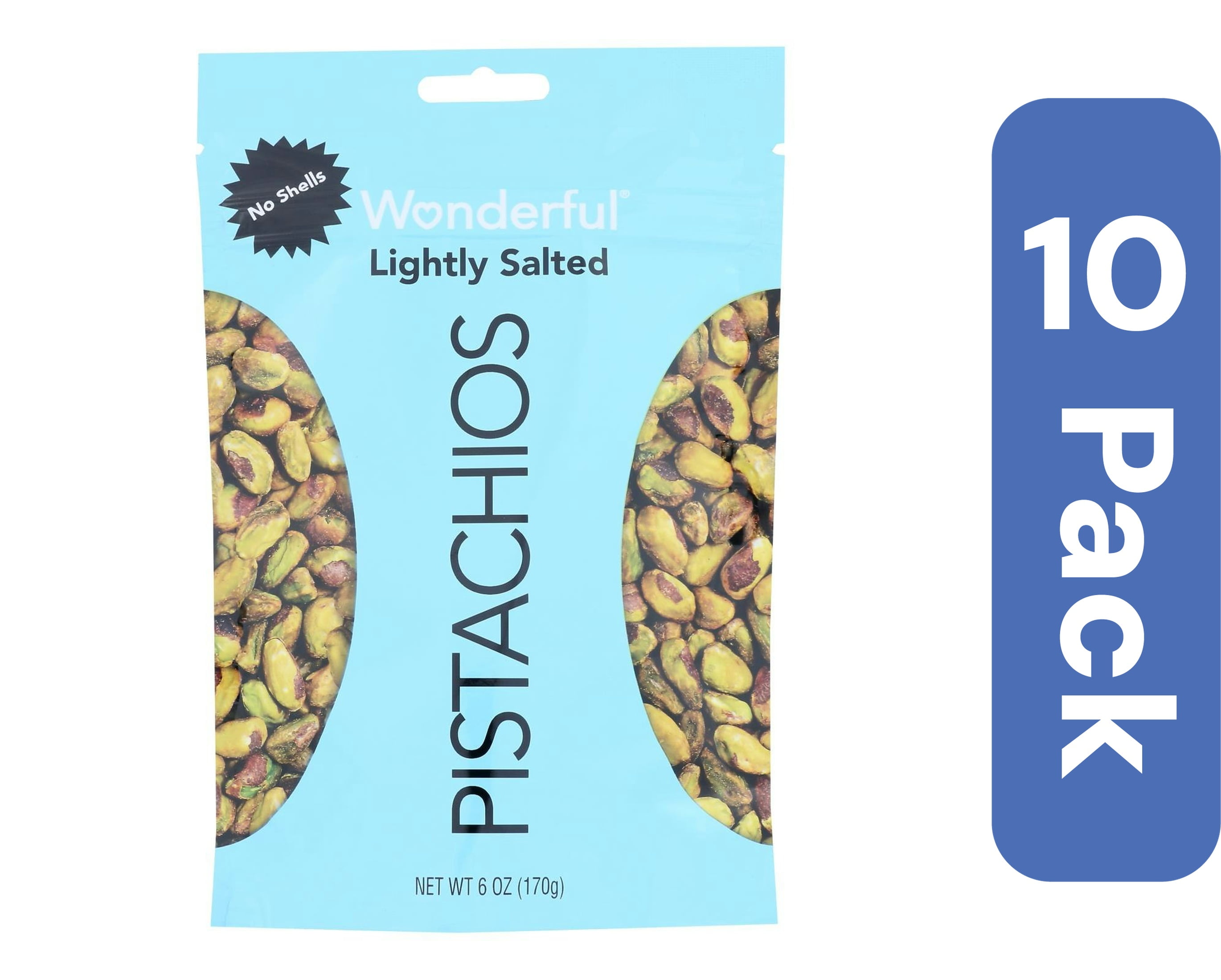Wonderful Pistachios No Shells Roasted & Lightly Salted 6 oz (Pack of ...