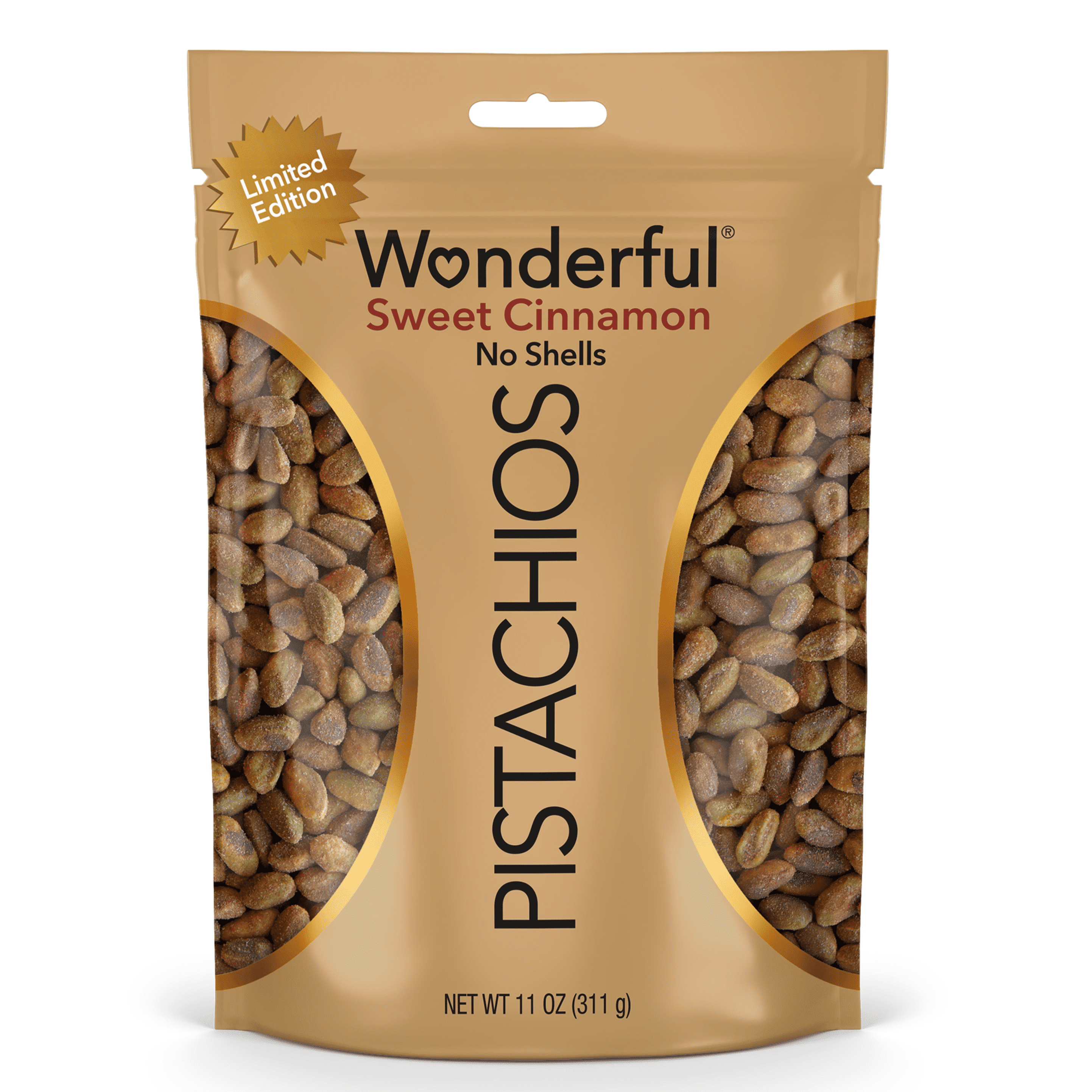 Wonderful Pistachios No Shells Sweet Cinnamon Nuts, 11 Ounce Bag ...