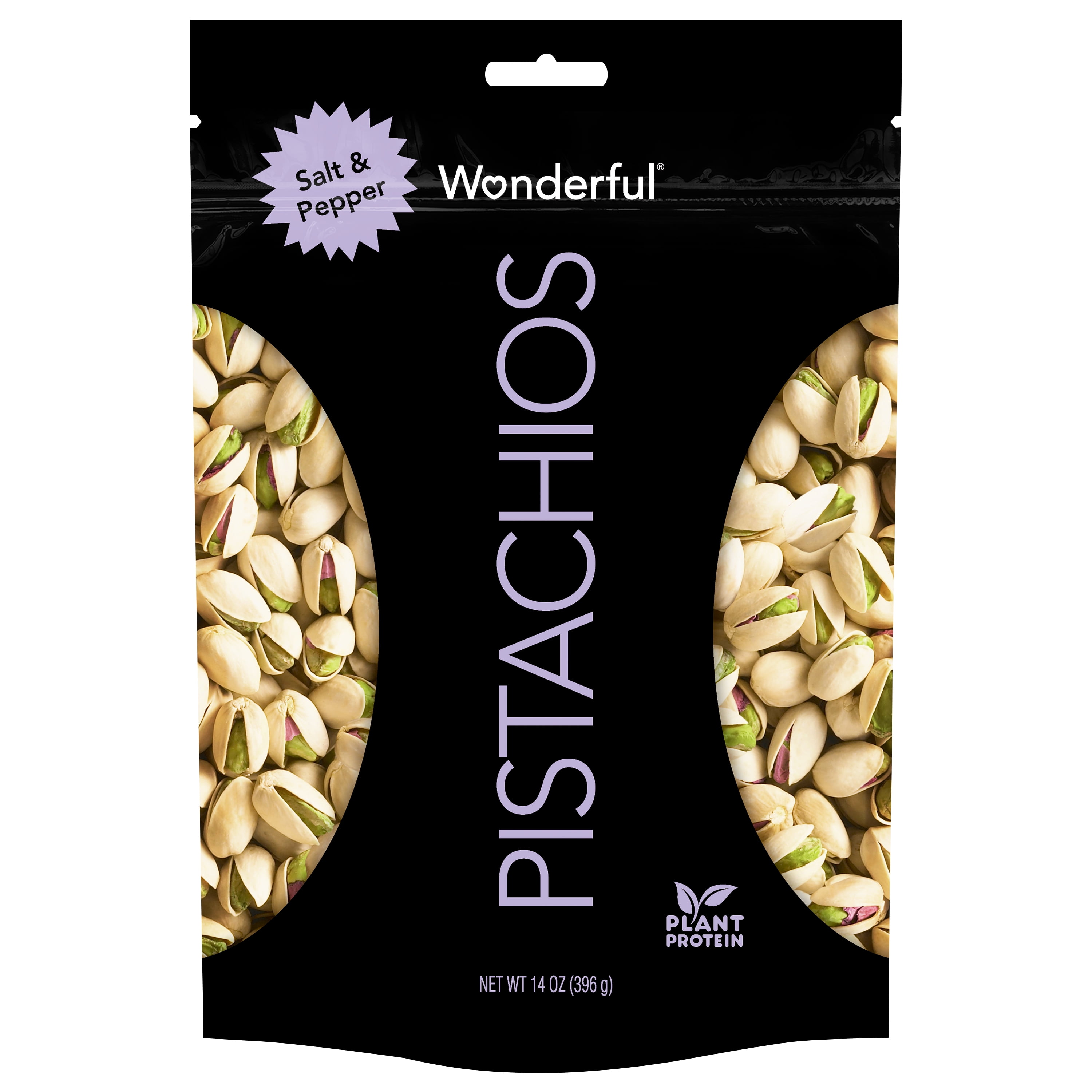 Wonderful Pistachios, In-Shell Salt & Pepper Flavored Nuts, 14 Ounce ...