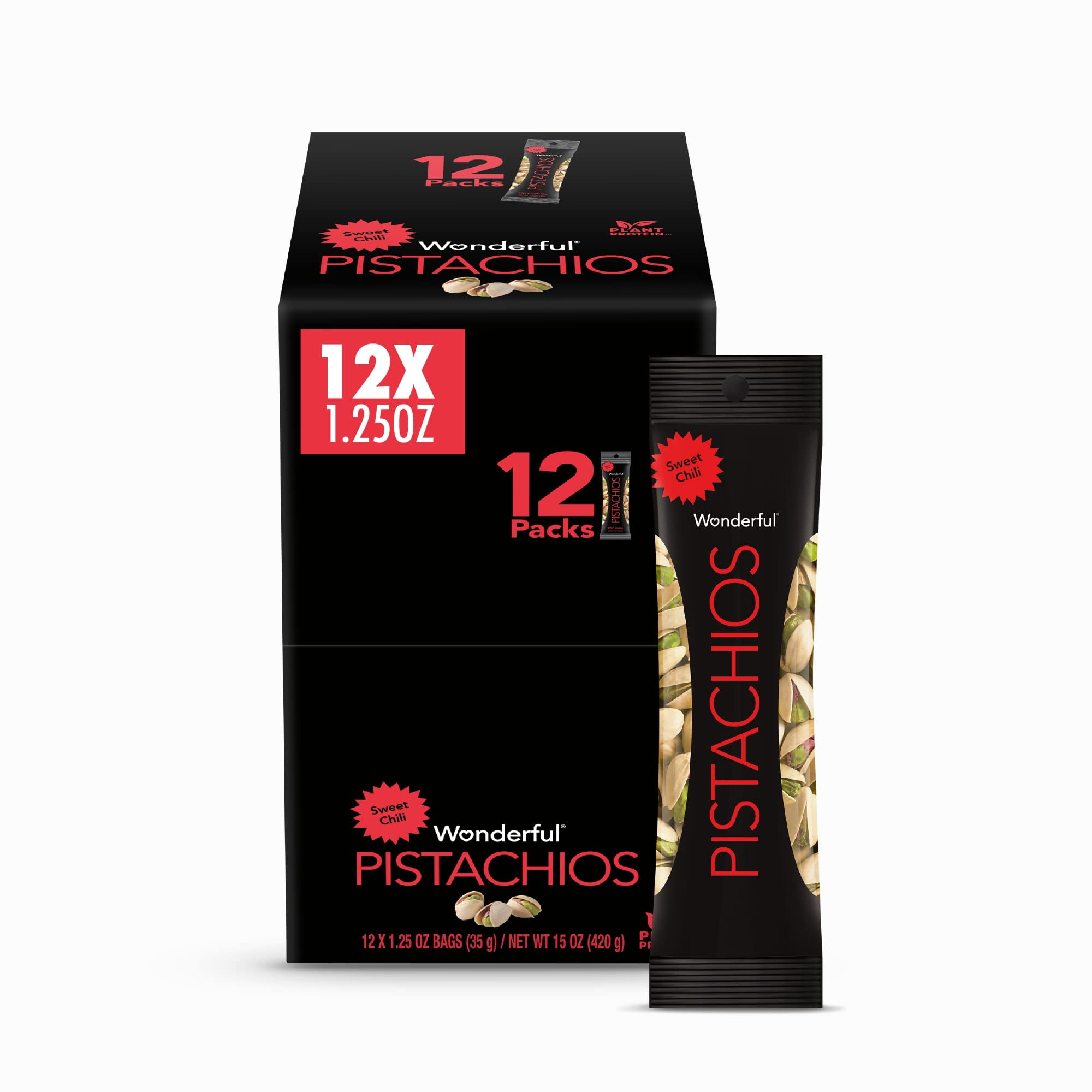 Wonderful Pistachios In Shell, AKF18 Sweet Chili Flavored Nuts, 1.25 ...