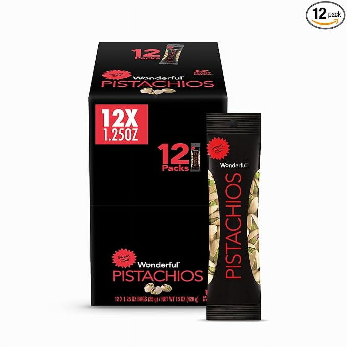 Wonderful Pistachios In Shell, Sweet Chili Flavored Nuts, 1.25 Ounce ...