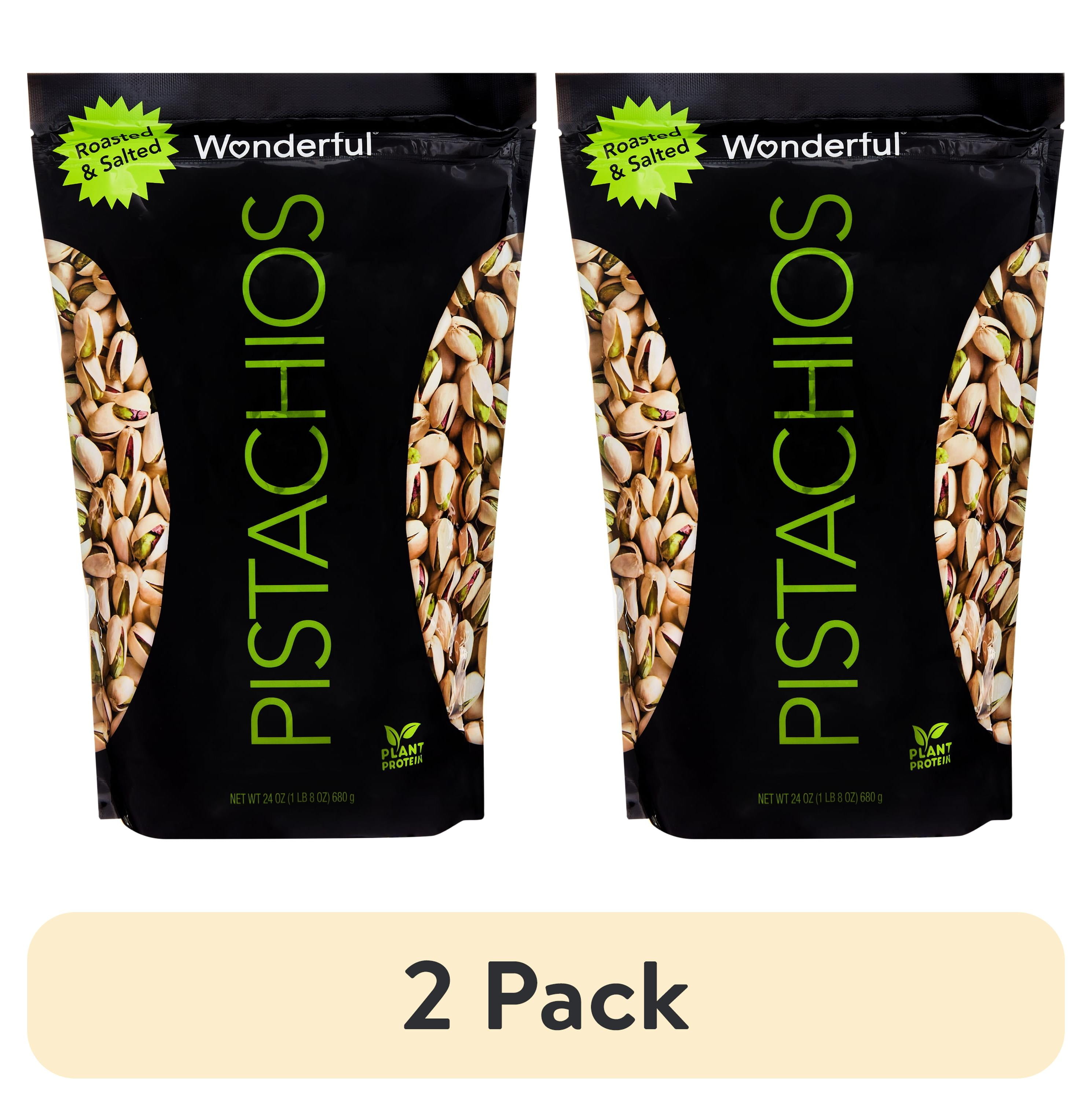 (2 pack) Wonderful Pistachios, In-Shell Roasted & Salted Nuts, 24 Ounce ...