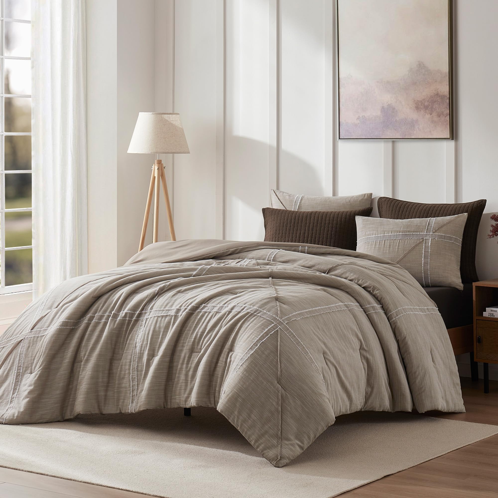 Wonderful Yarn-Dyed Raw-Edged Comforter Set – 3-Piece Cotton ...