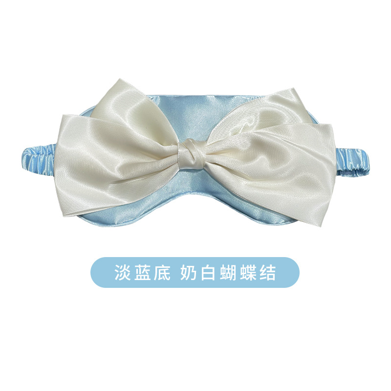 Wonderful bow imitation silk shading sleep eye mask pure travel ...