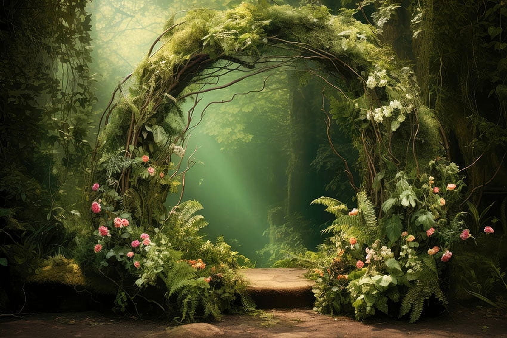 Wonderland Arch Door Floral Child Birthday Party Maternity Portrait r ...