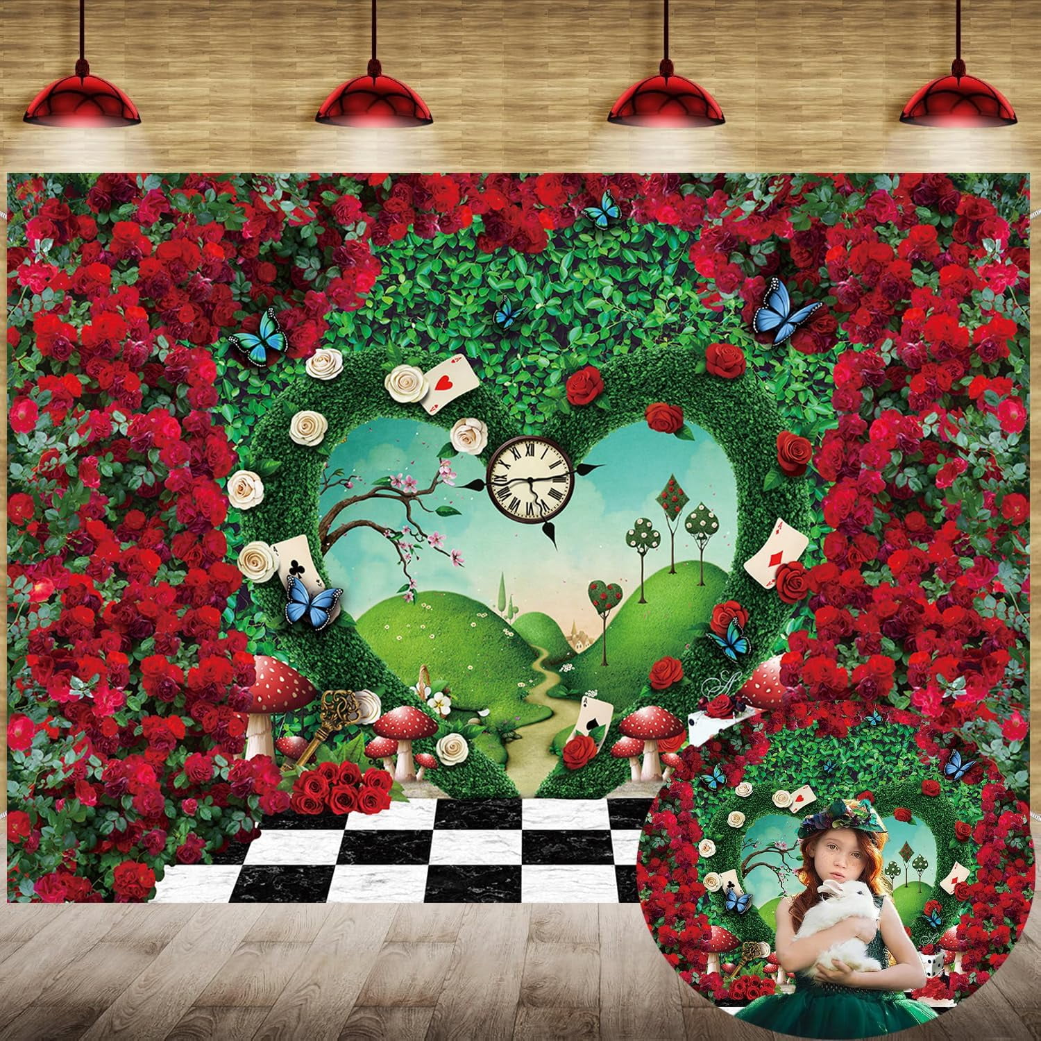 Wonderland Backdrop for Photography Red Rose Wonderland Tea Party ...