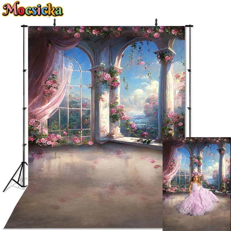 Wonderland Castle Photography Background Garden Flowers Decorative ...