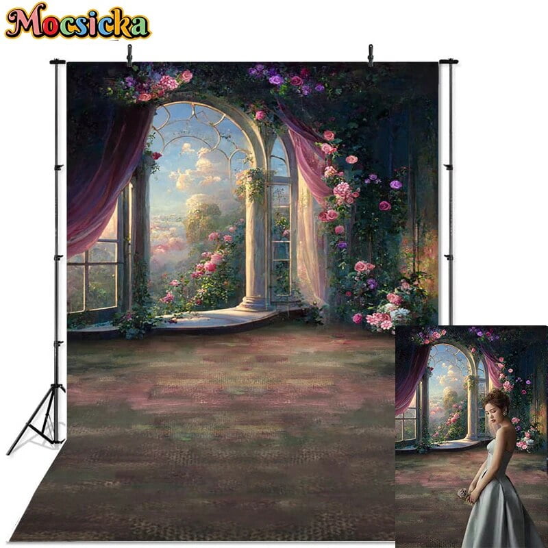 Wonderland Castle Photography Background Garden Flowers Decorative ...