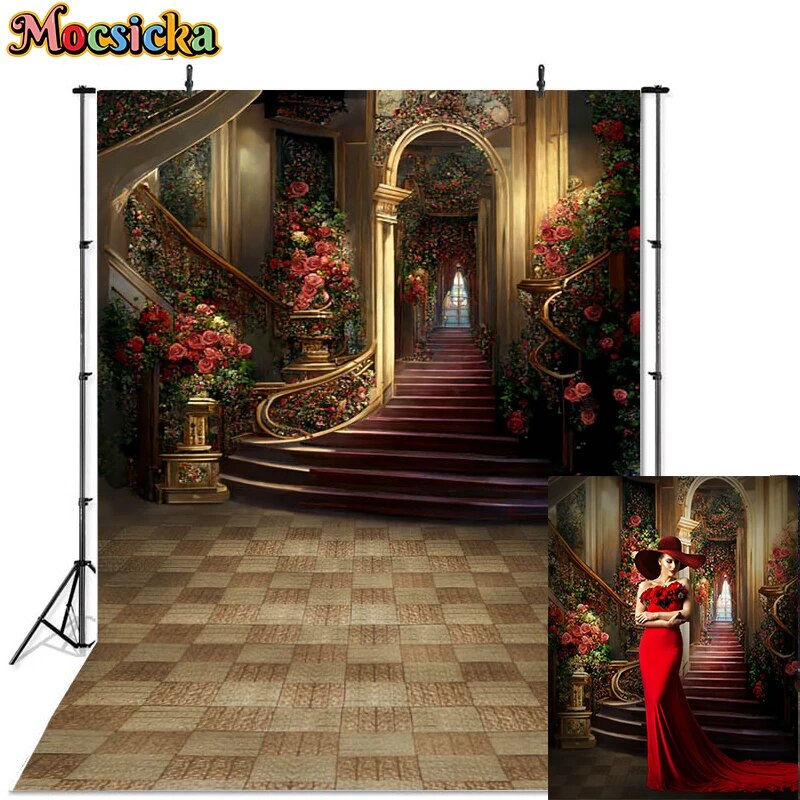 Wonderland Castle Photography Background Garden Flowers Decorative ...