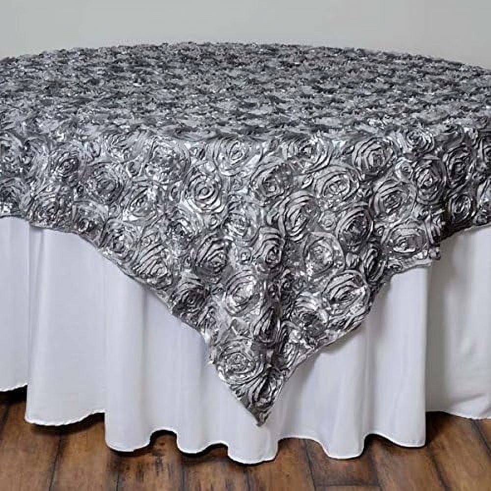 Wonderland Table Overlay 72"x72" - Silver (Table Toppers) - Walmart.com