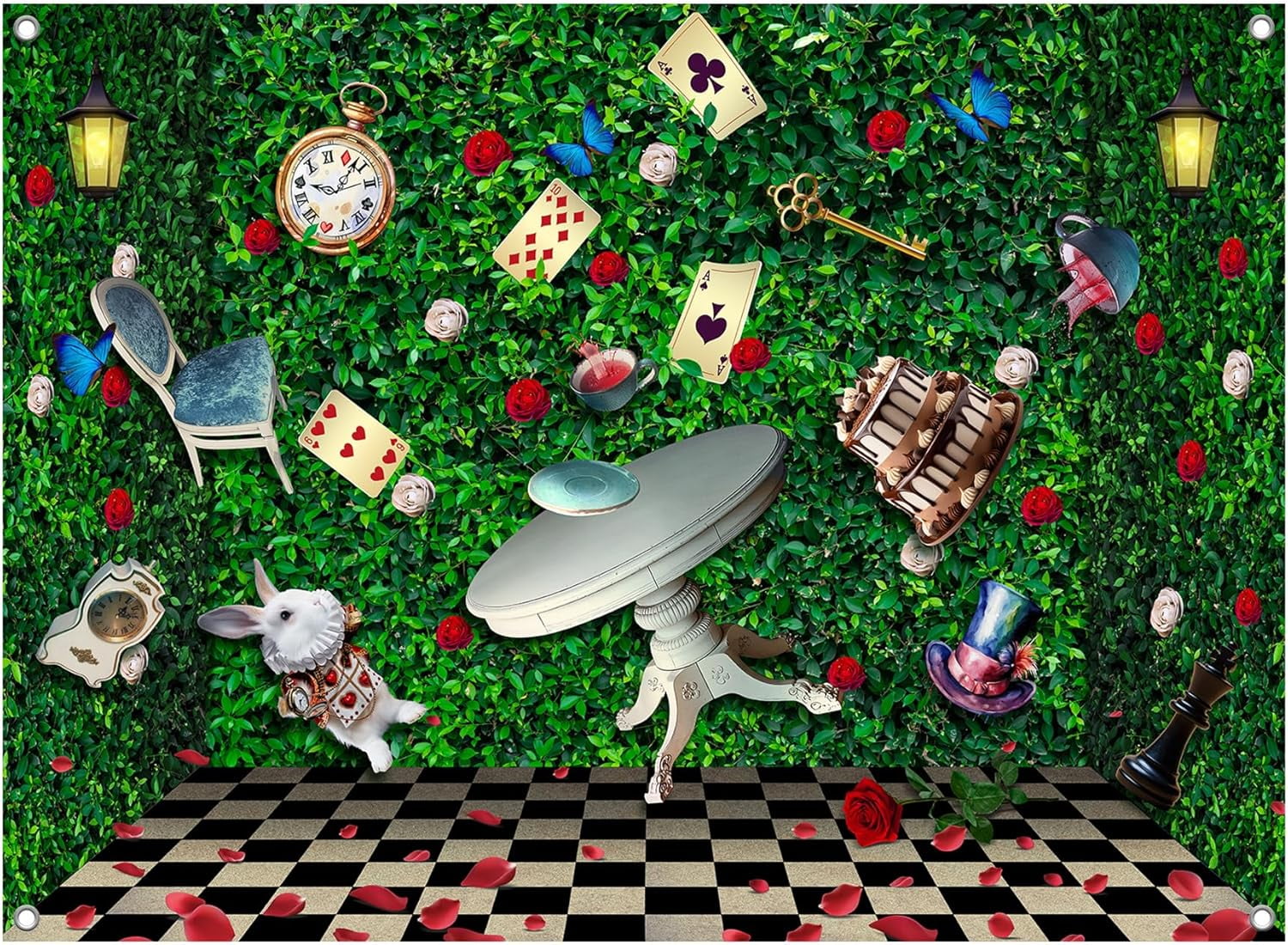 Wonderland Tea Party Backdrop Enchanted Photography Background for ...