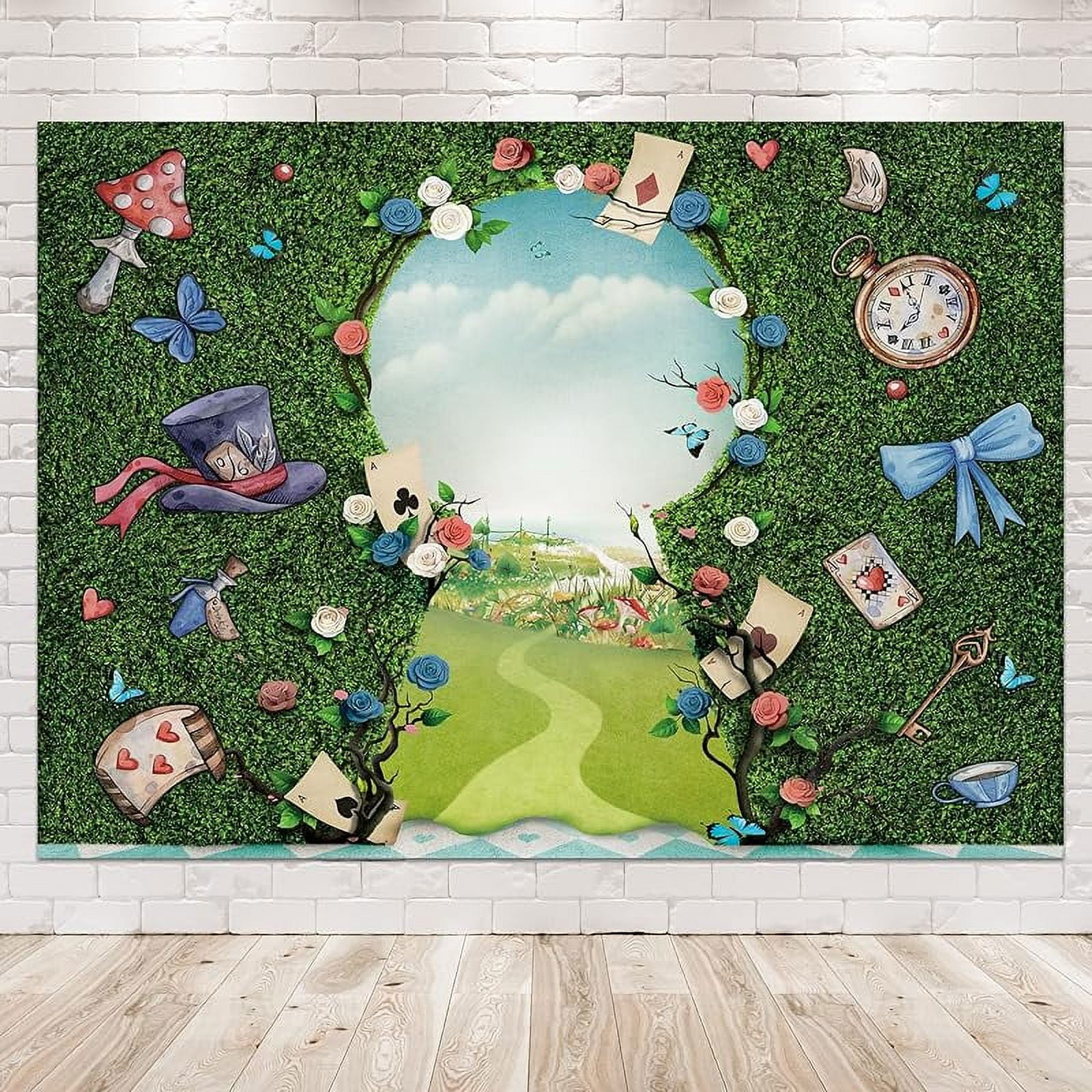 Wonderland Tea Party Photo Backdrop Photography Key Hold Checkerboard ...