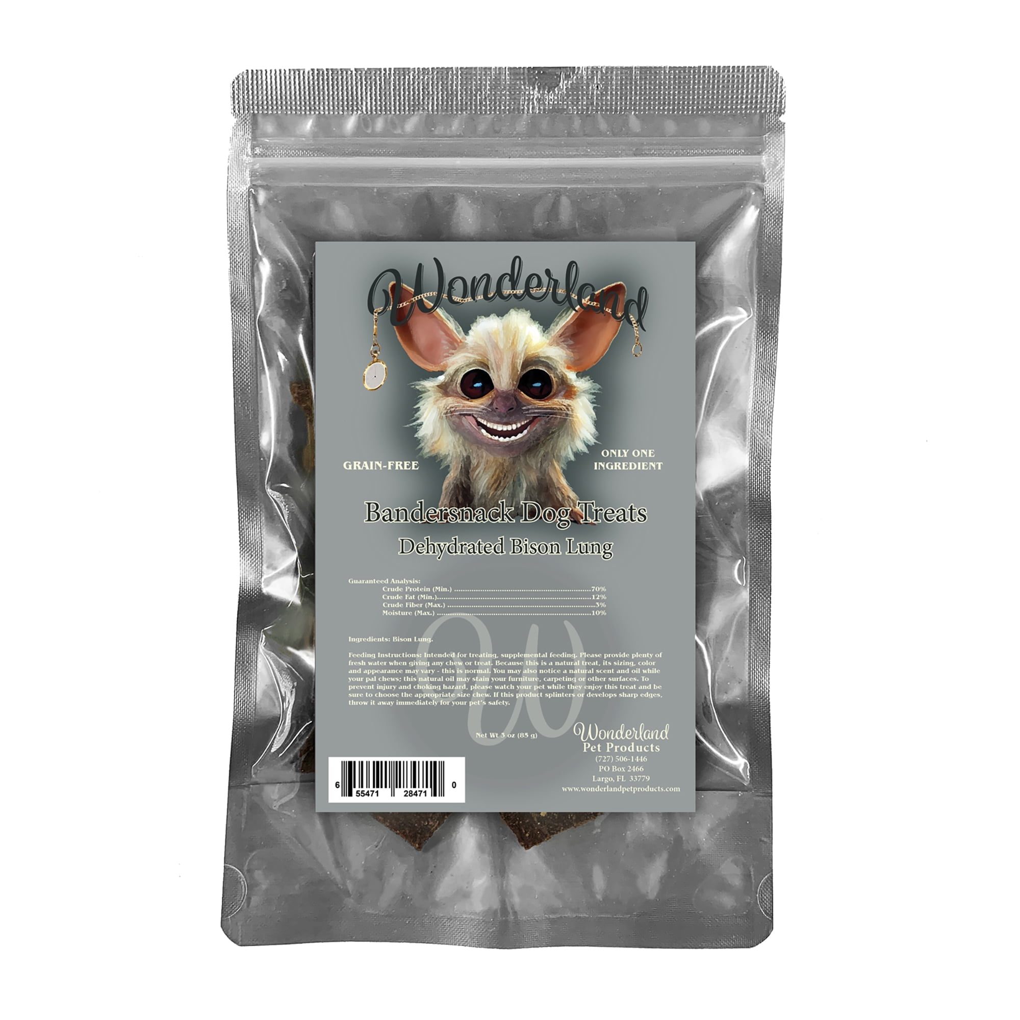 Wonderland's Bandersnack Dehydrated Bison Lung for Dogs 3 oz - Walmart.com
