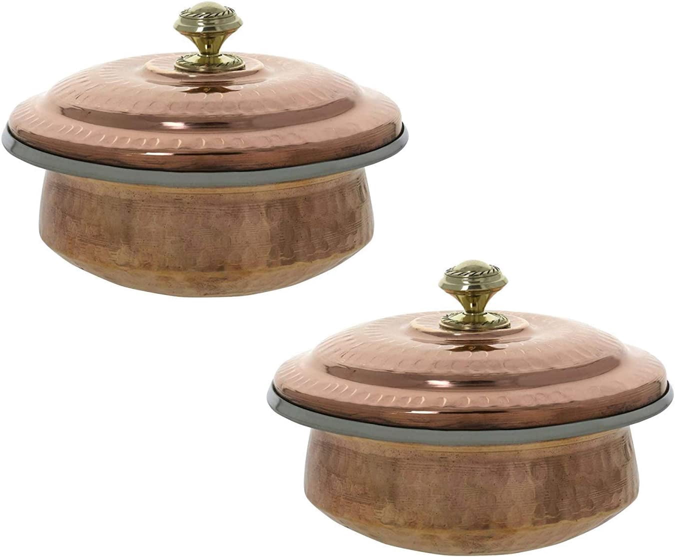 Wonderlist Handicrafts Tableware Indian Set of 2 Copper Serving Bowl ...