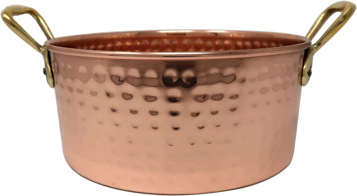 Wonderlist HandicraftsCopper Cookware Pot with Brass Handles Indian ...