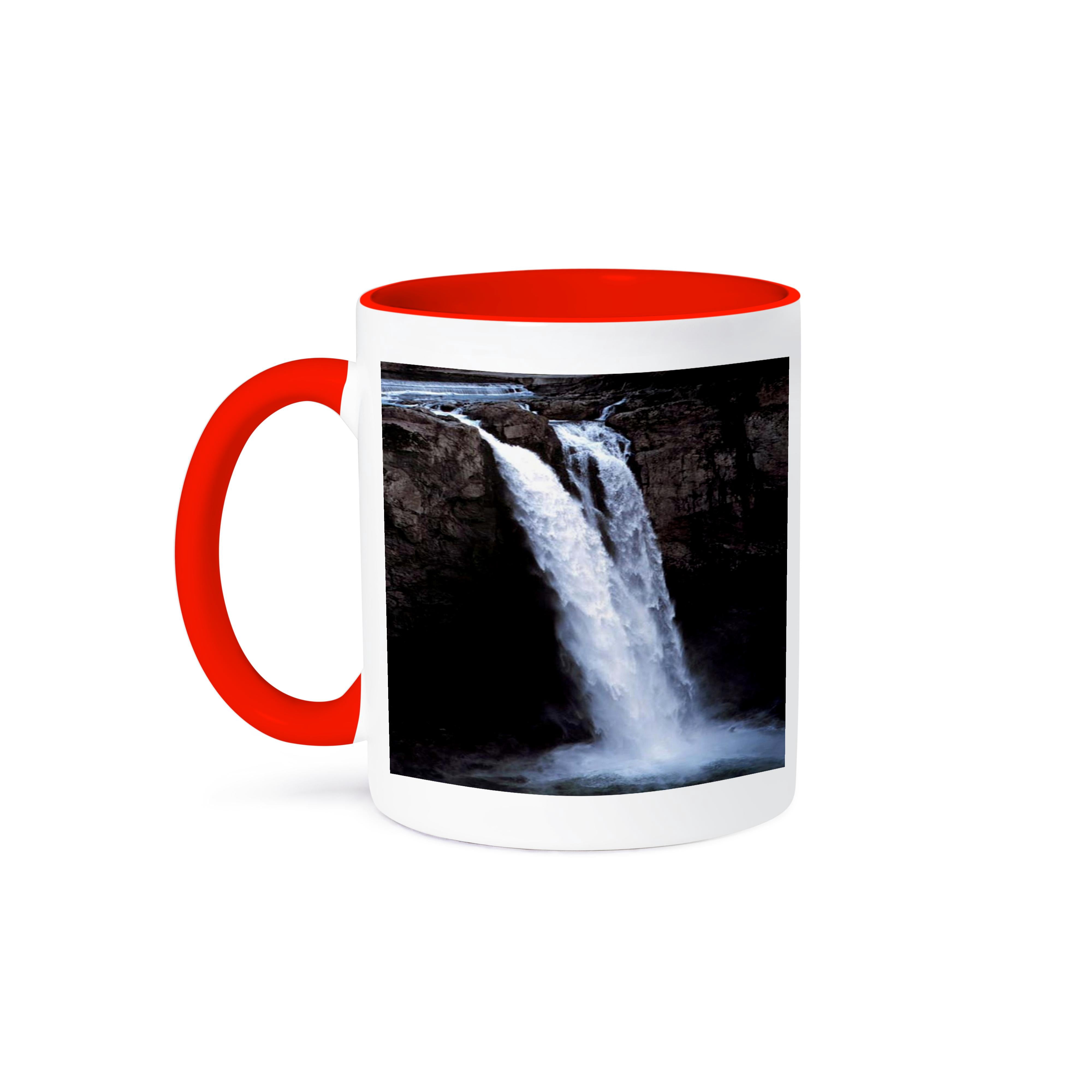Wonderous Waterfall, 11oz Two-Tone Red Mug - Walmart.com