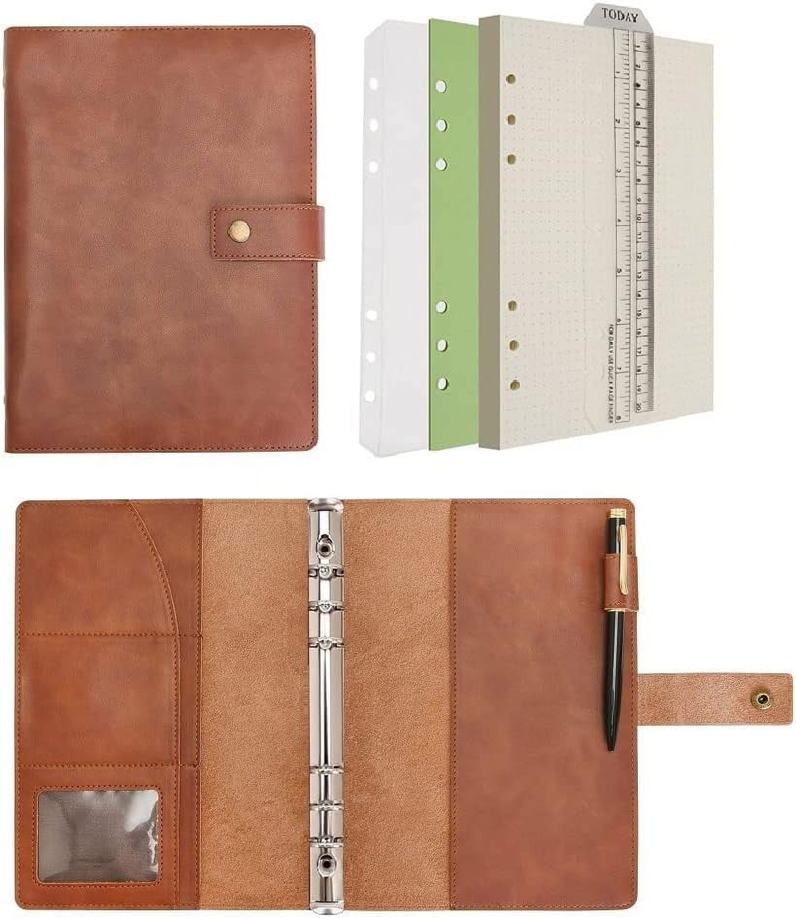 Wonderpool Leather Journal Refillable Notebook Spiral Diary Binder ...