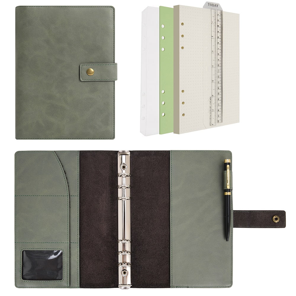 Wonderpool Leather Journal Refillable Notebook Spiral Diary Binder ...